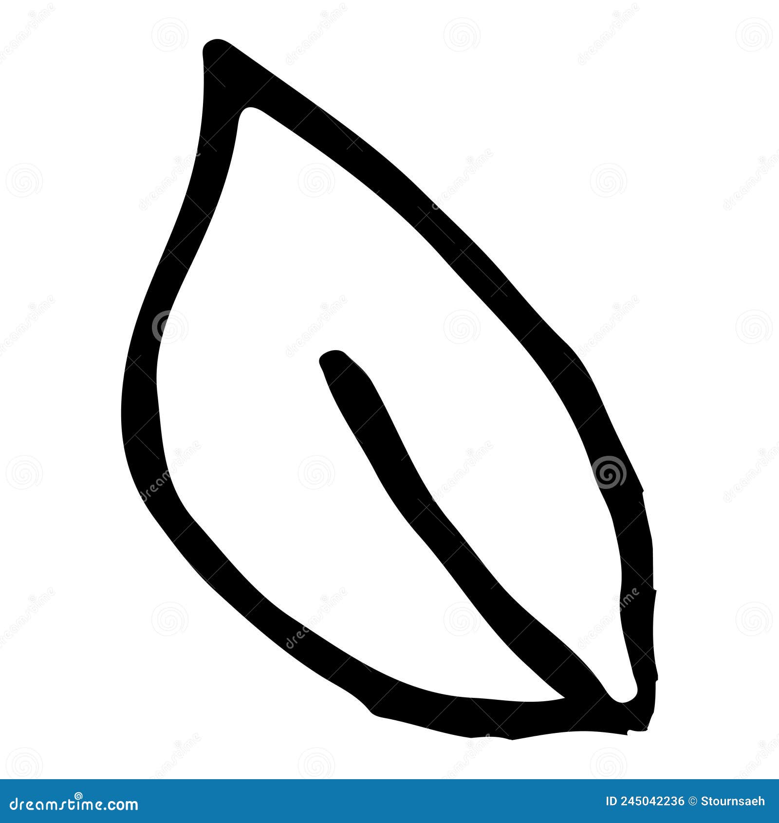 Simple Leaf Design Element Outline Isolated. Stock Vector ...