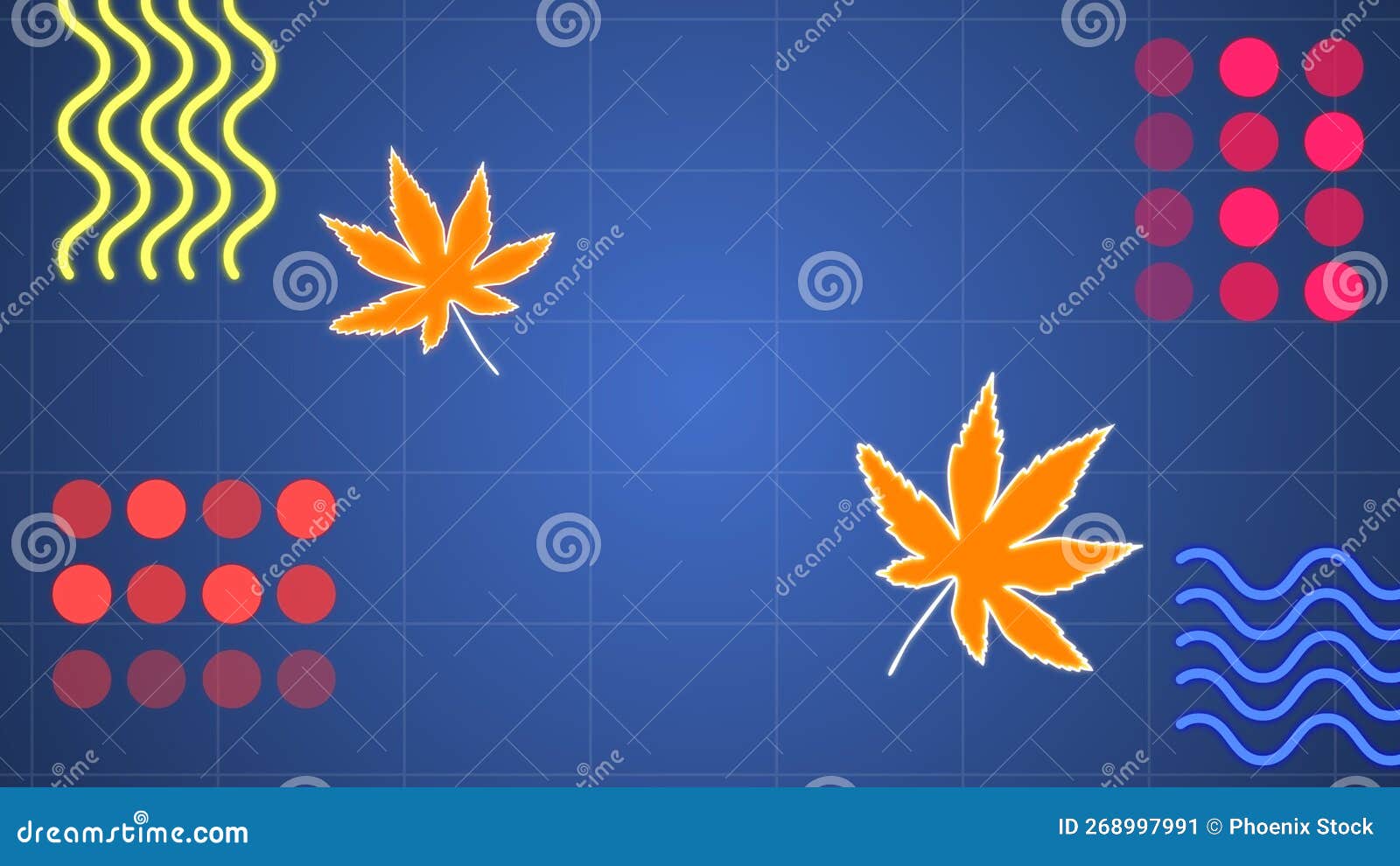 Simple Leaf and Flower Funky Background in 4K 60fps. Retro Style ...