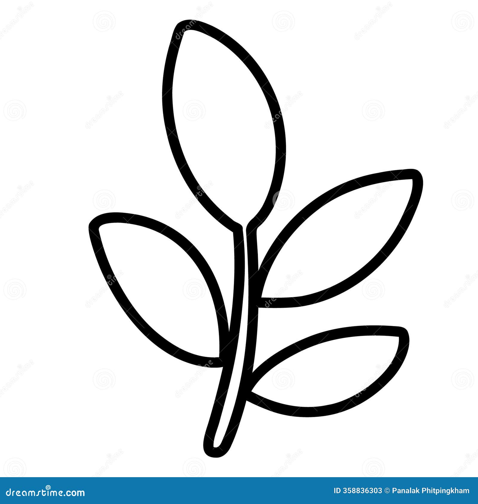 Simple Leaf Outline Cartoon Royalty-Free Stock Photo | CartoonDealer.com #358836303