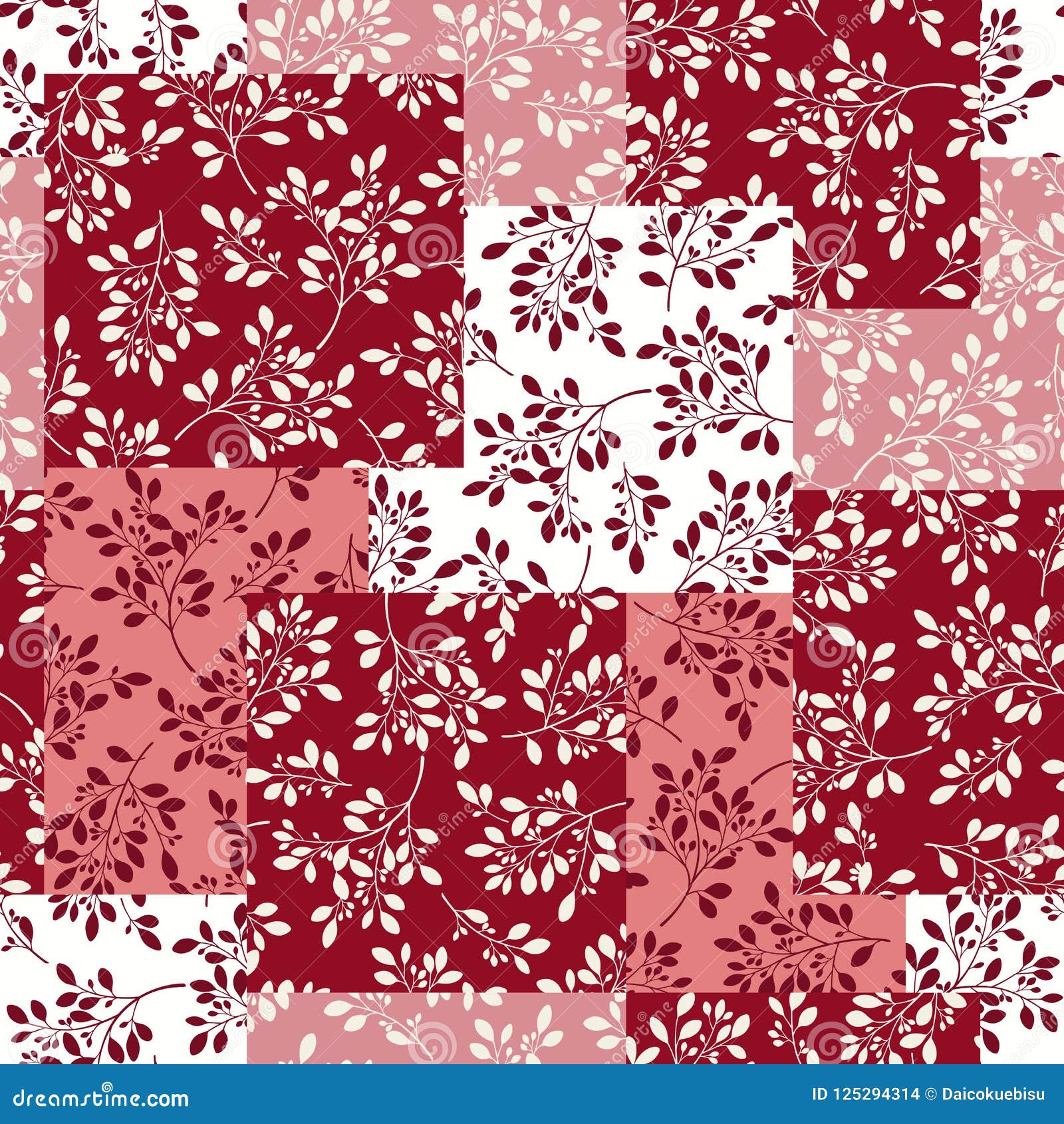 Simple Leaf Patchwork Pattern Stock Illustration - Illustration of ...