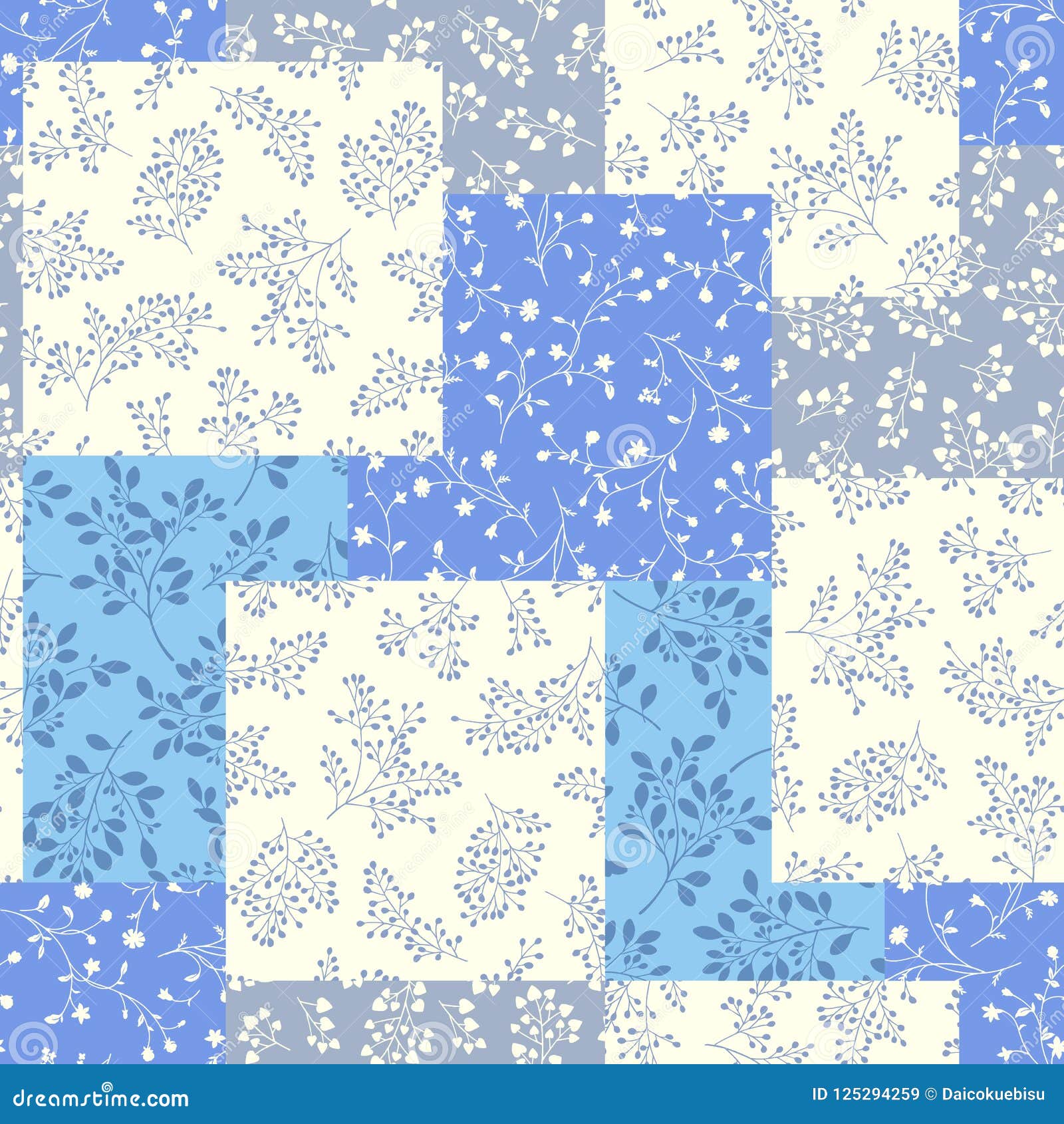 Simple Leaf Patchwork Pattern Stock Illustration - Illustration of ...