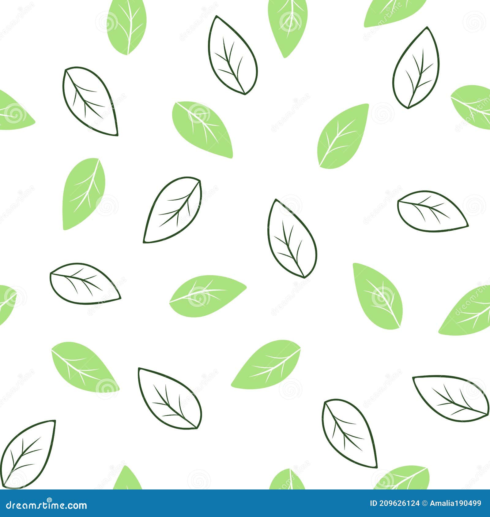 Simple Leaf Doodle Repeat Pattern Design Stock Vector - Illustration of ...
