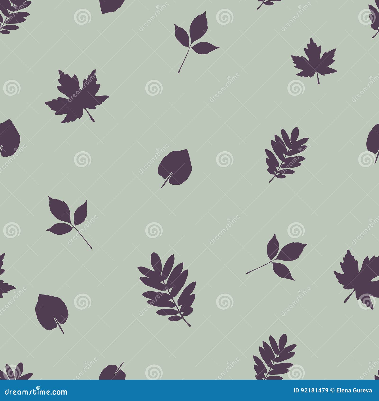 Simple Leaf Seamless Pattern. Stock Vector - Illustration of autumn ...