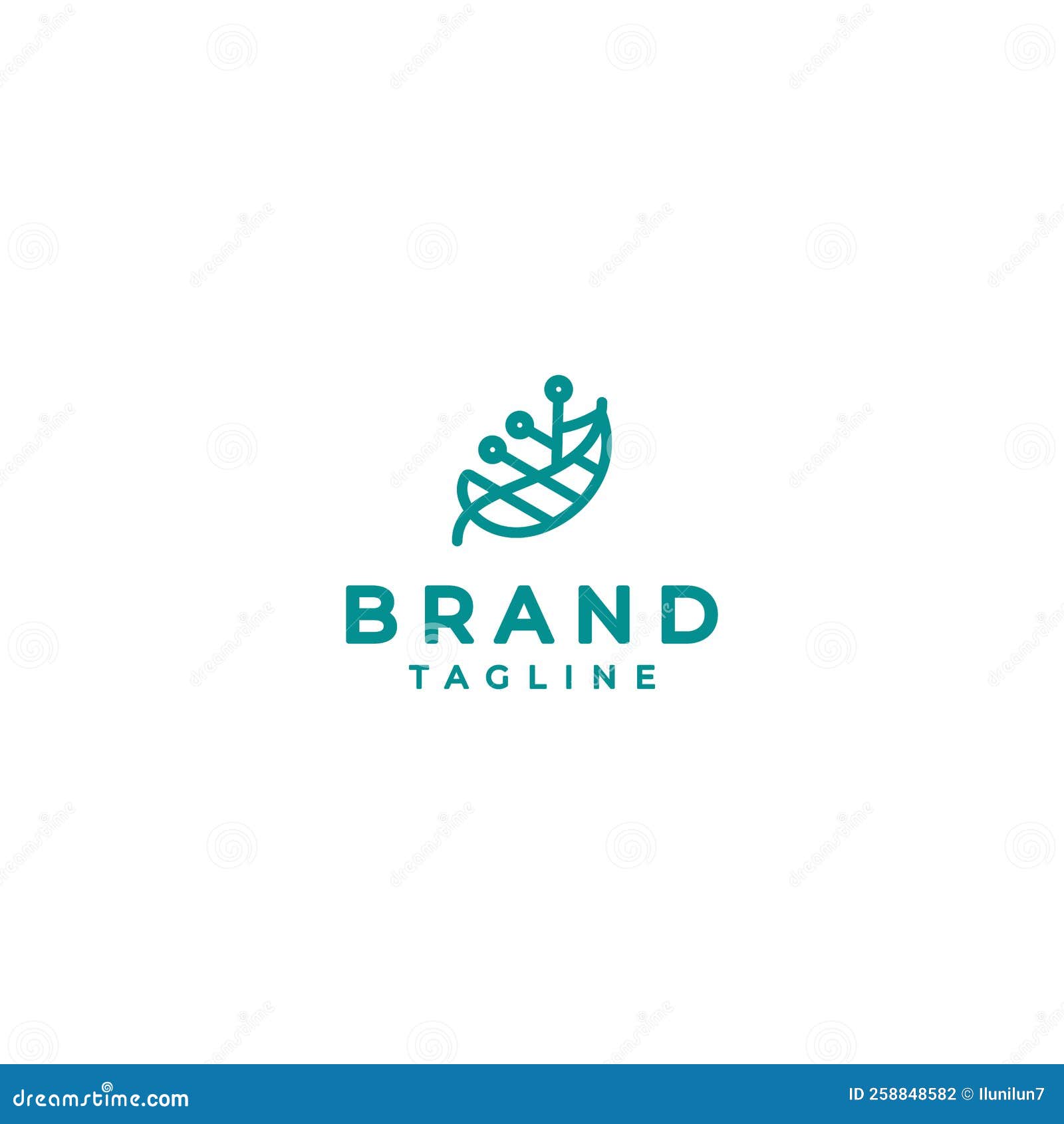 Simple Leaf with Technology Circuit Lines Logo Design Stock Vector ...