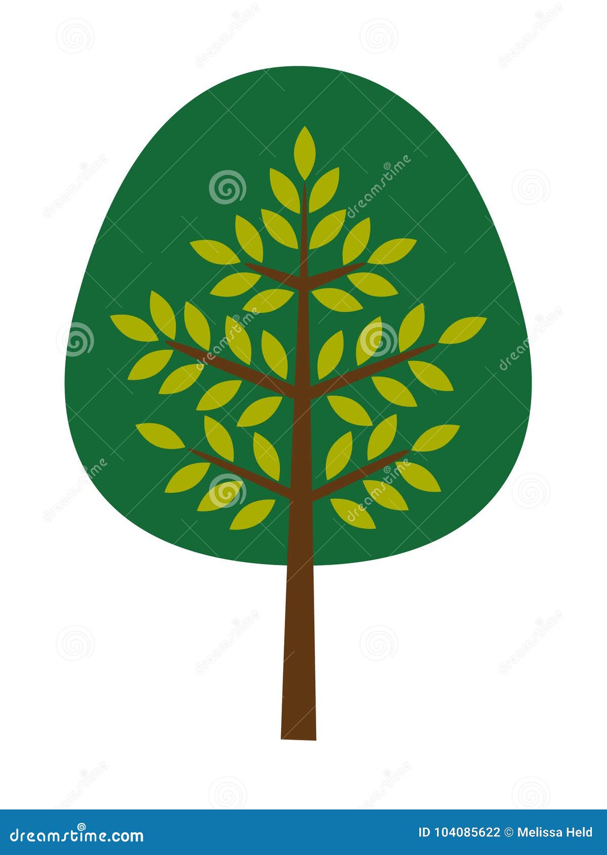 Simple Leafy Green Vector Tree Stock Vector - Illustration of ...