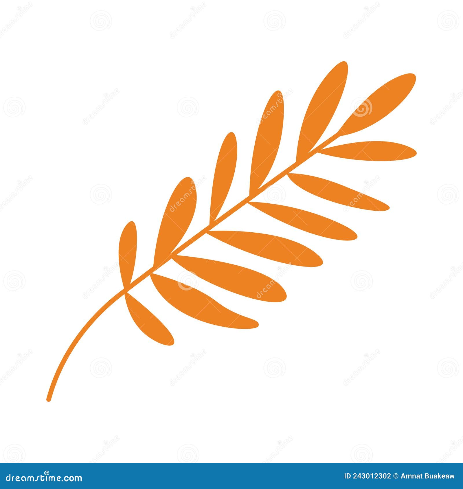 Leaf, Simple Leaves, Leaf Graphic Orange Color Stock Vector ...