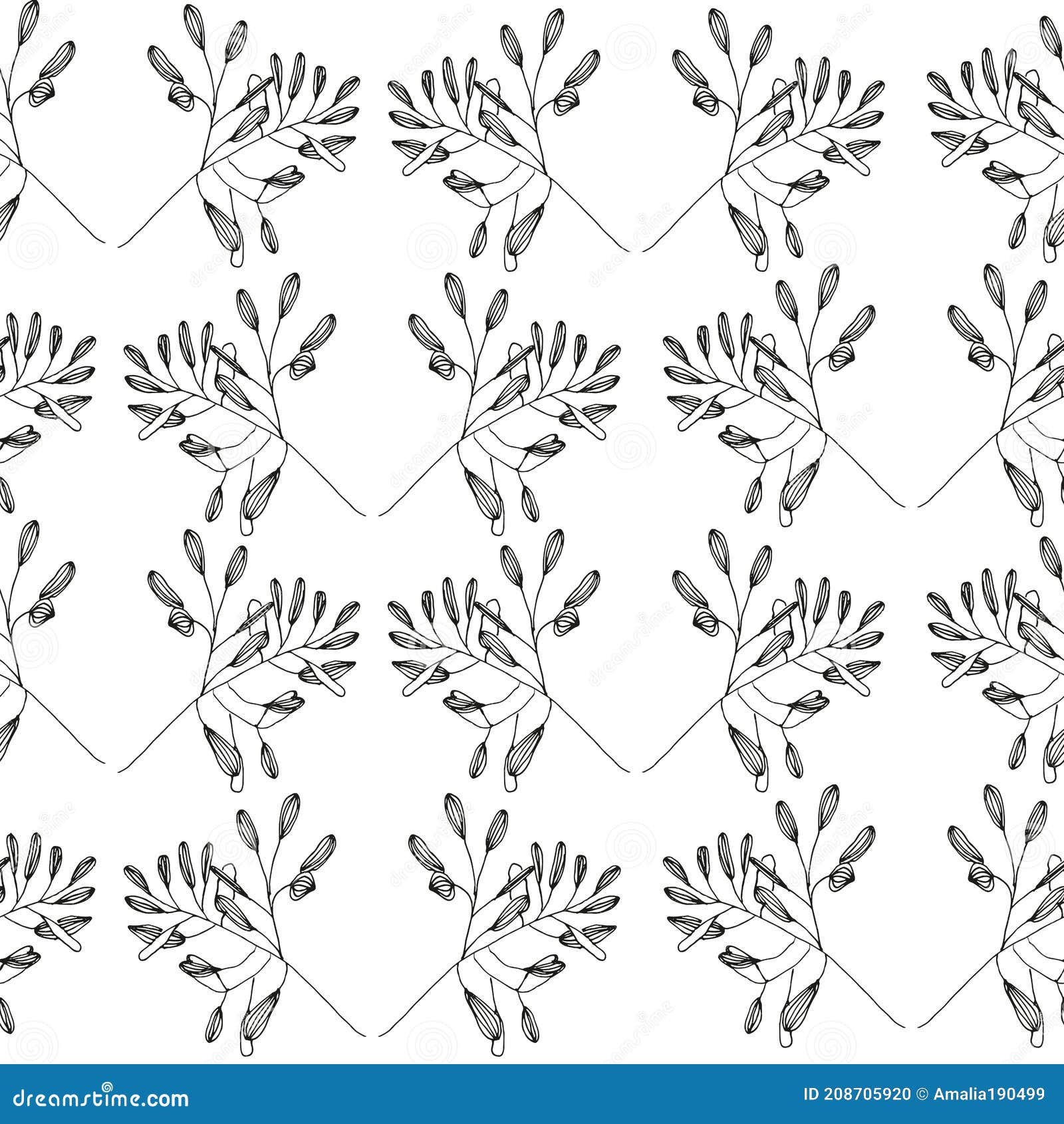 Simple Leaves Repeat Pattern Stock Vector - Illustration of decor ...