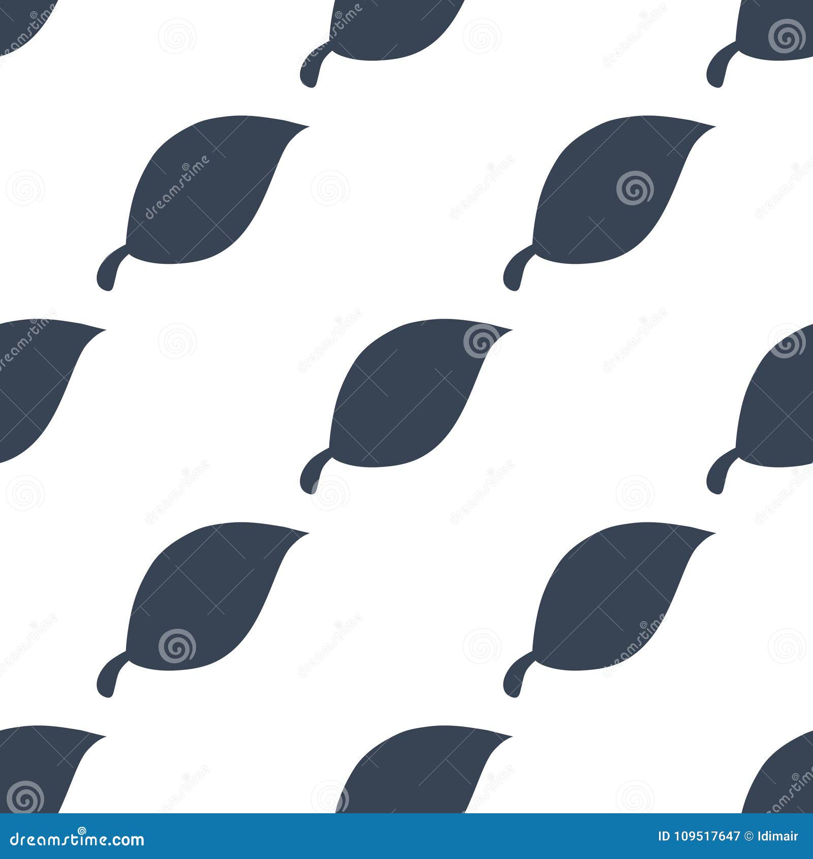 Simple Leaves Seamless Pattern Background. Vector Stock Illustration ...
