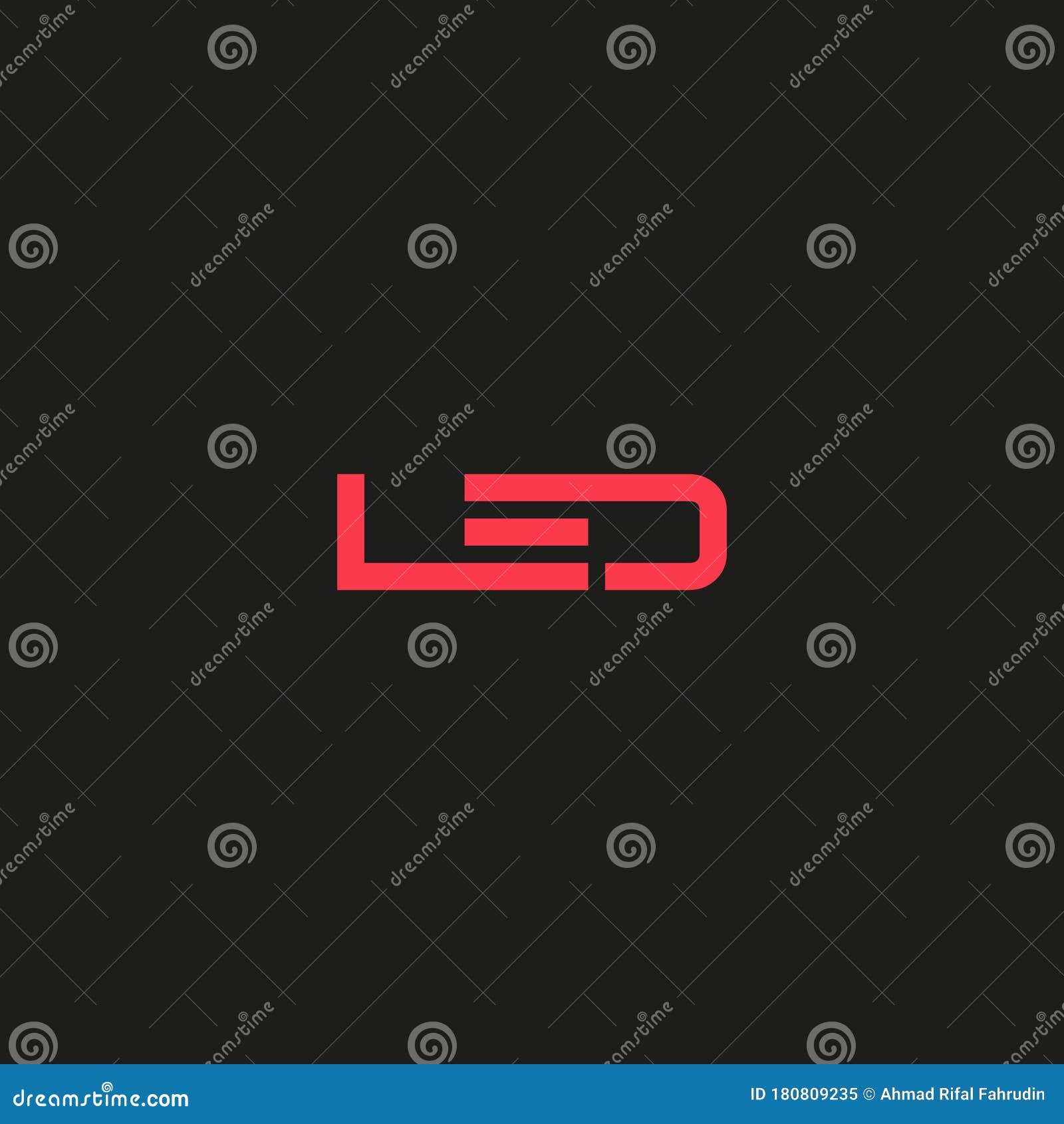 Simple LED Logo Design , LED Wordmark Logo Vector Illustration Stock ...
