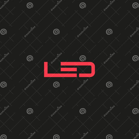 Simple LED Logo Design , LED Wordmark Logo Vector Illustration Stock ...