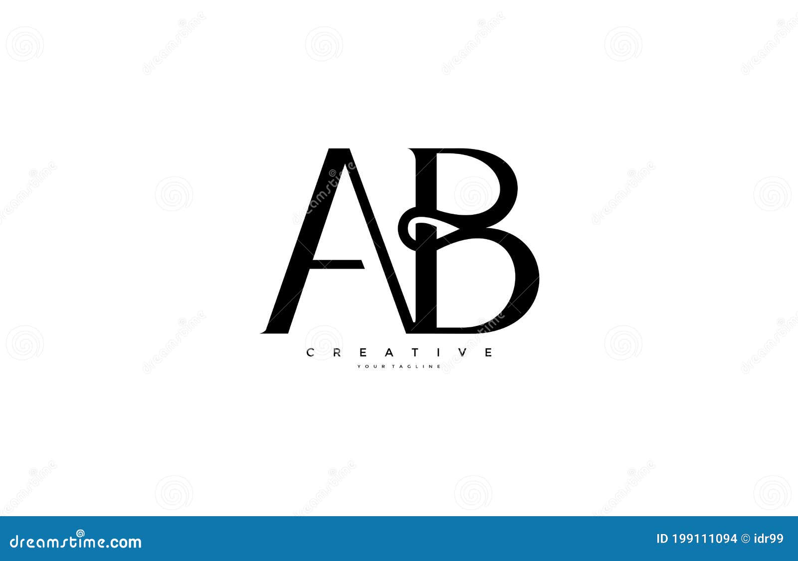 Simple Letter AB Monogram Stylish Type Design Logo Stock Illustration ...