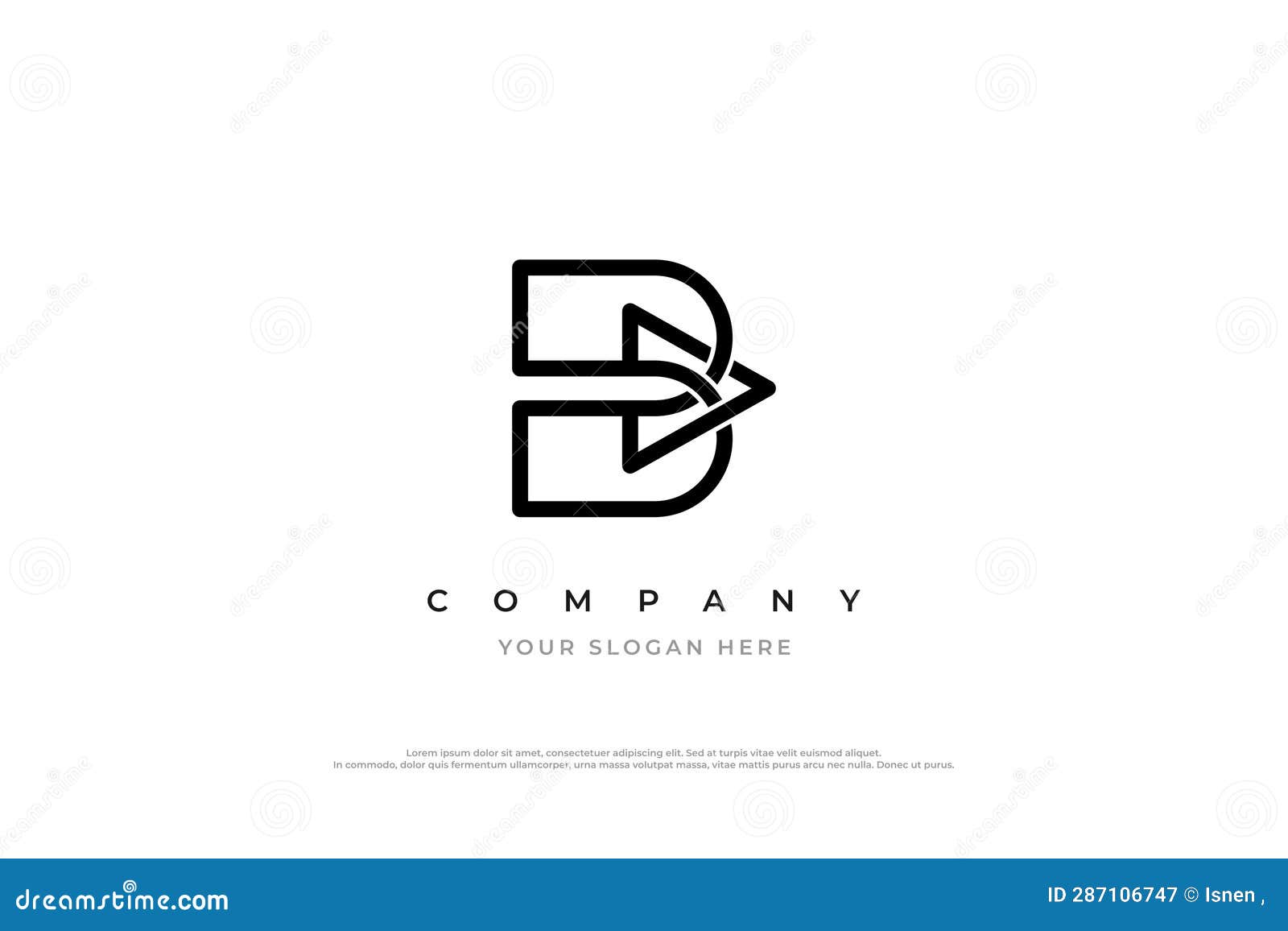 Simple Letter B Arrow Logo Design Stock Illustration - Illustration of ...
