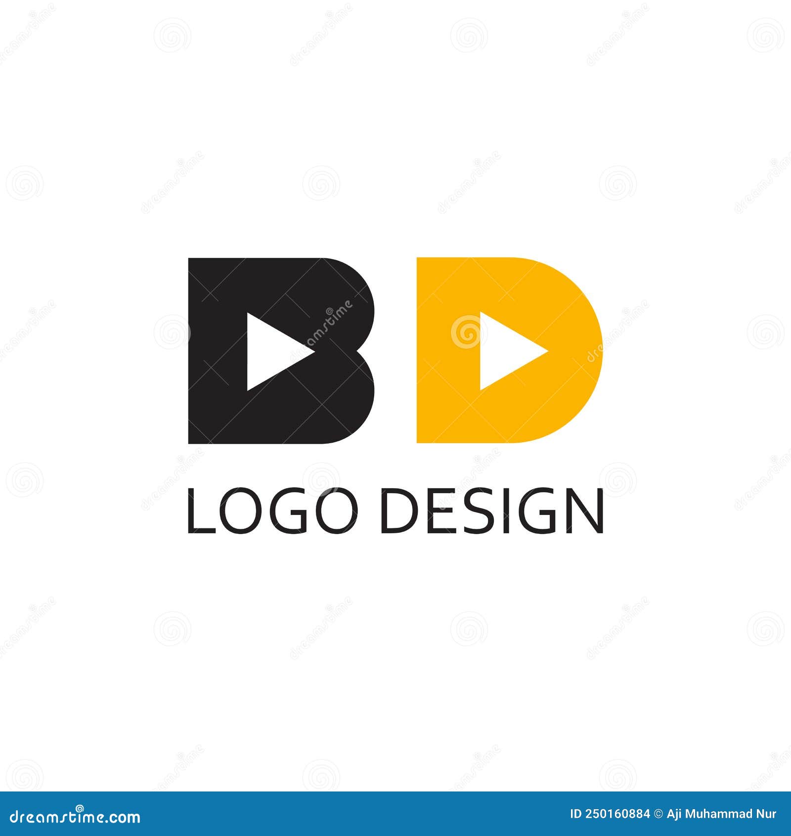 Simple Letter B D for Logo Company Design Stock Vector - Illustration ...