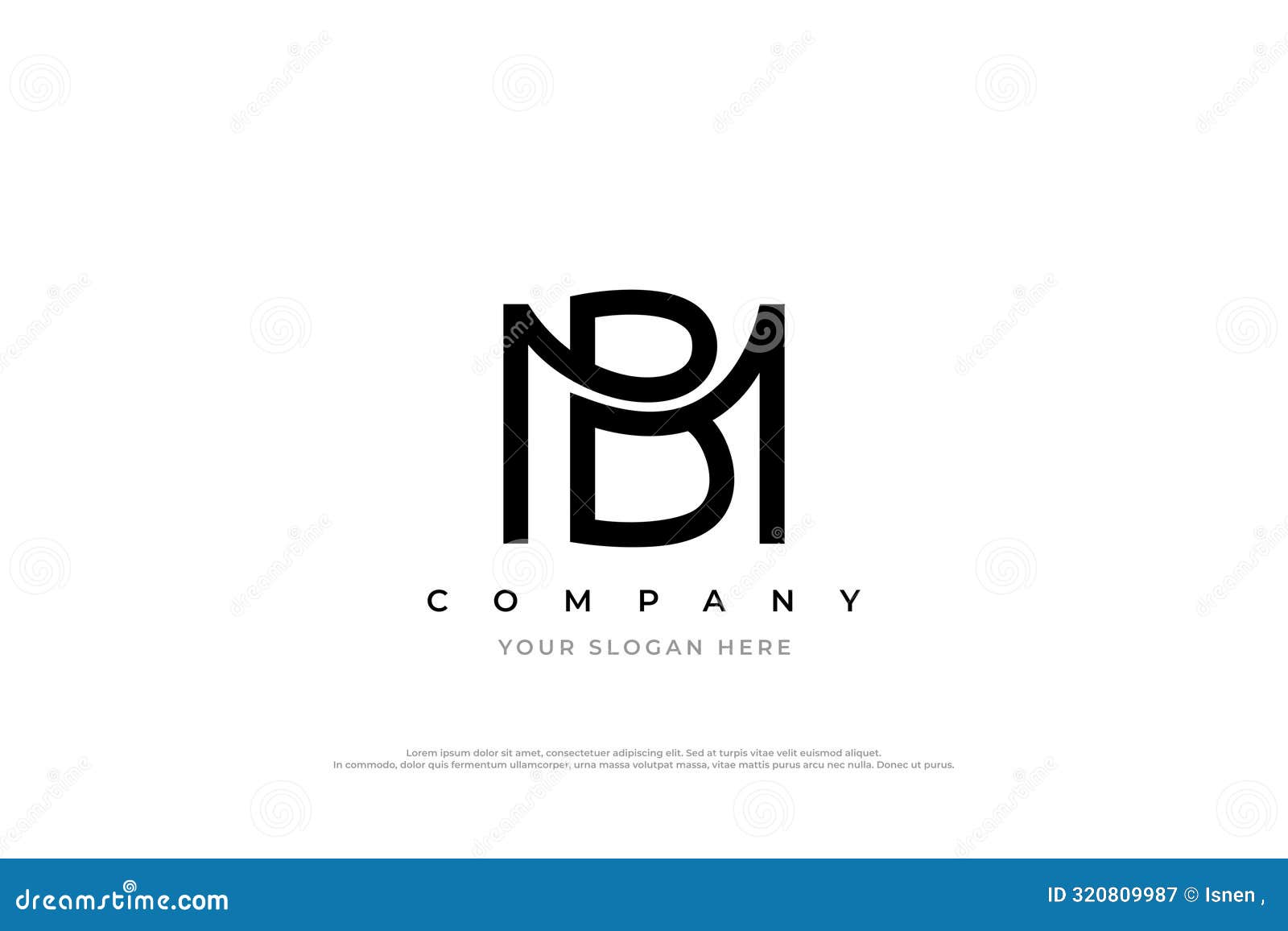 Simple Letter BM or MB Logo Design Stock Illustration - Illustration of ...