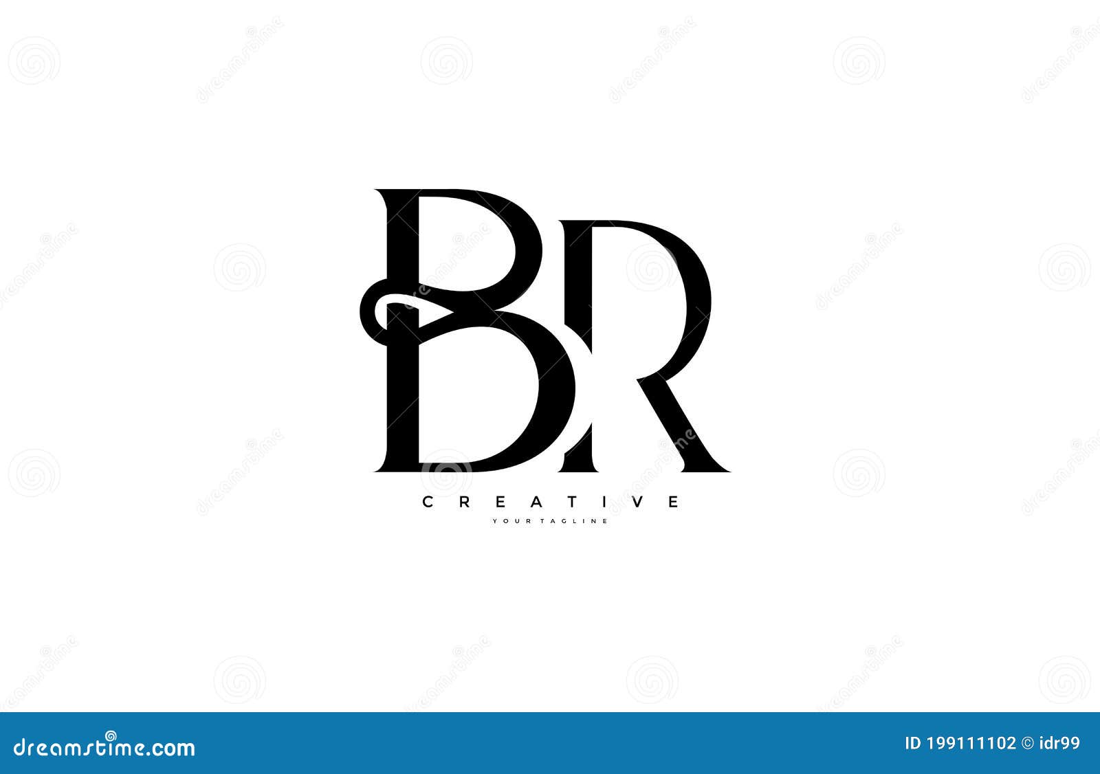 Simple Letter BR Monogram Stylish Type Design Logo Stock Vector ...