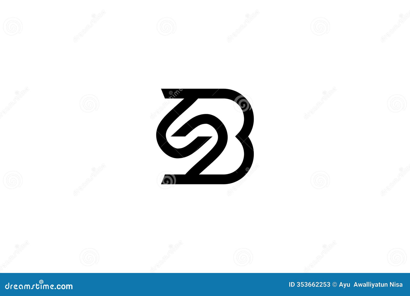 Simple Letter BS or SB Logo Design Vector Stock Illustration ...