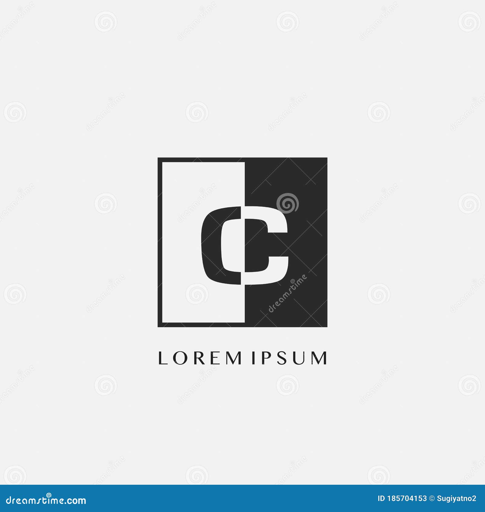 Simple Letter C Square Polygon Geometric Logo Stock Vector ...