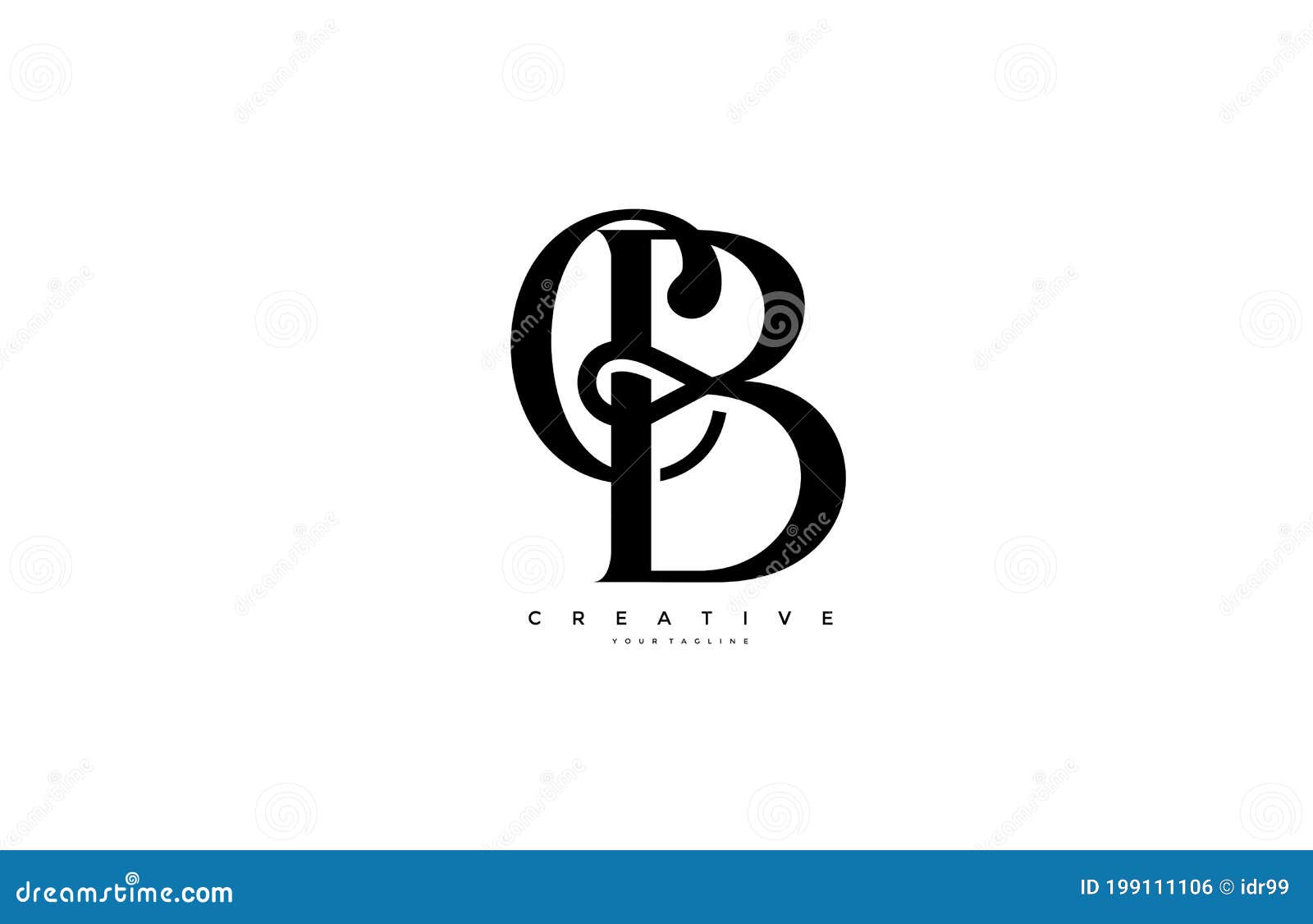 Simple Letter CB Monogram Stylish Type Design Logo Stock Illustration ...