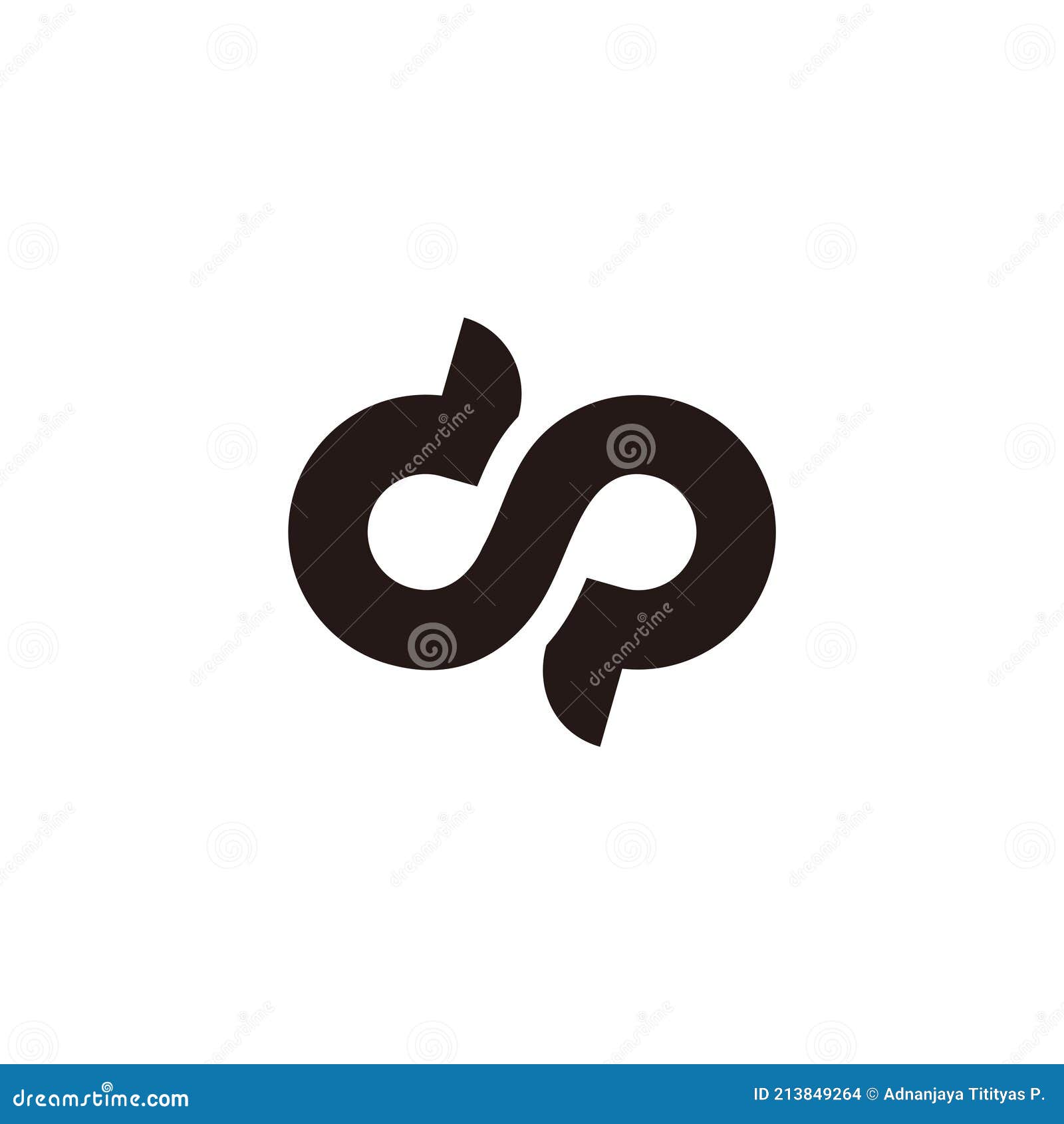 Simple Letter Cp Infinity Symbol Curves Loop Design Logo Vector Stock ...