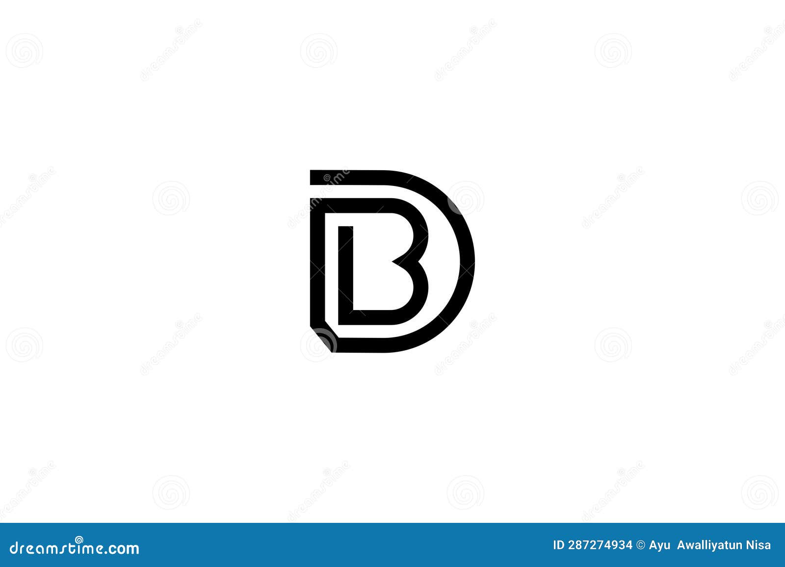 Letter DB or DB Logo stock vector. Illustration of black - 287274934
