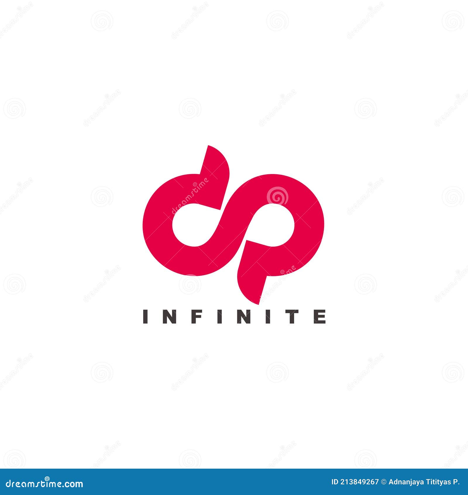 Simple Letter Dp Infinity Symbol Curves Loop Design Logo Vector Stock ...