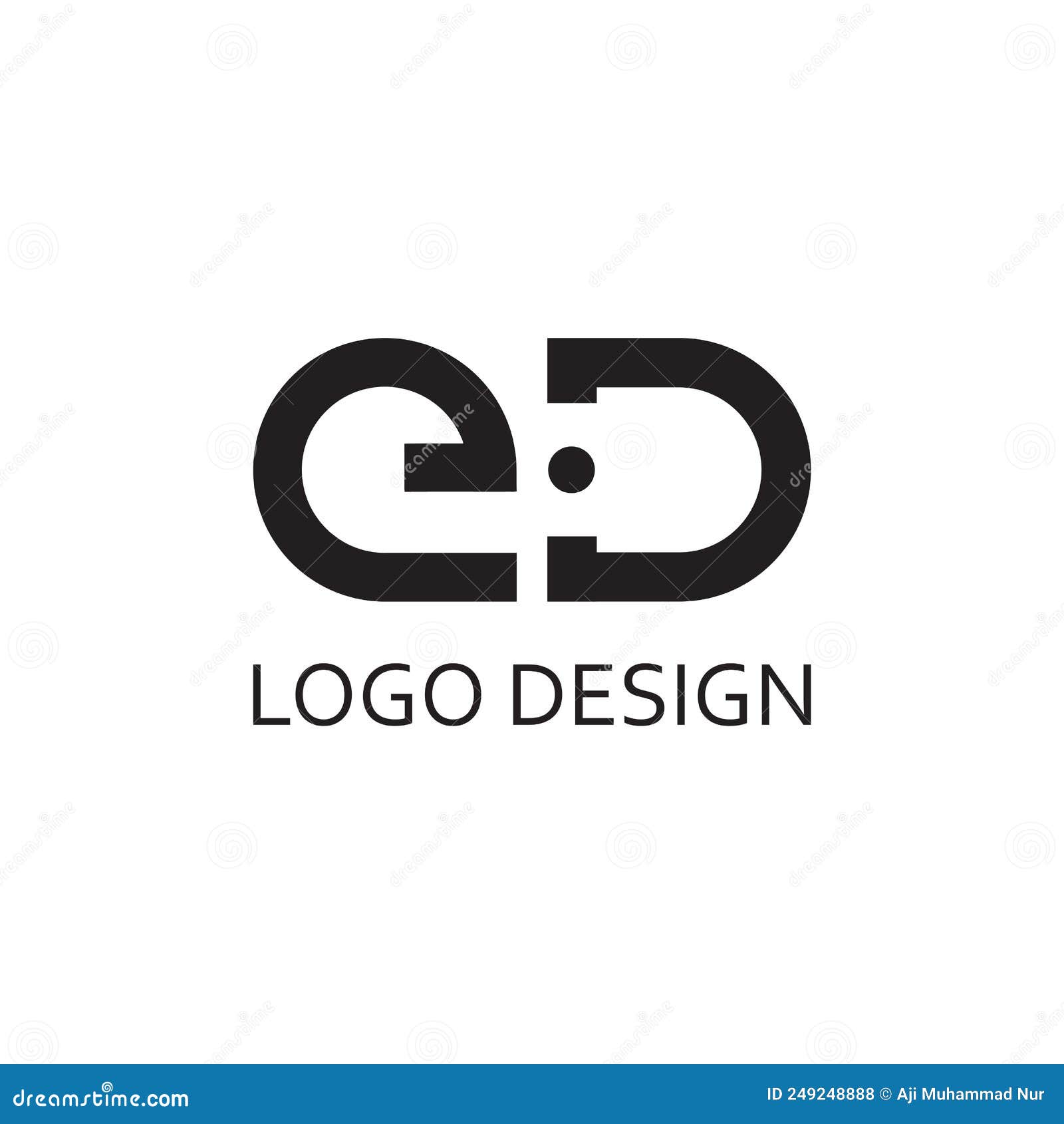 Simple Letter E D Monogram Logo Design Template Stock Illustration ...