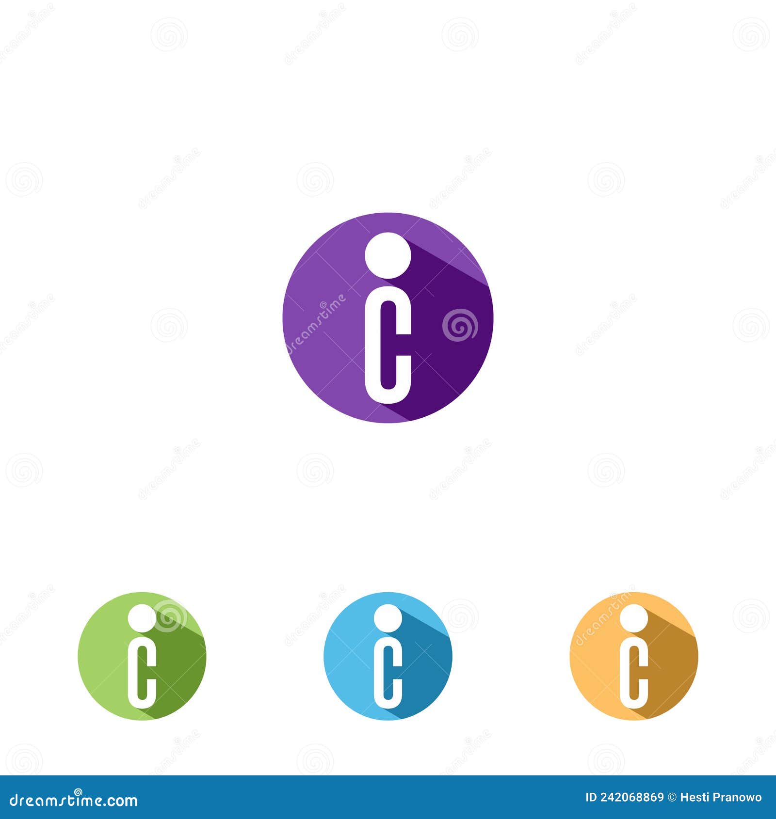 Simple Letter IC Logo Design Template Stock Vector - Illustration of ...