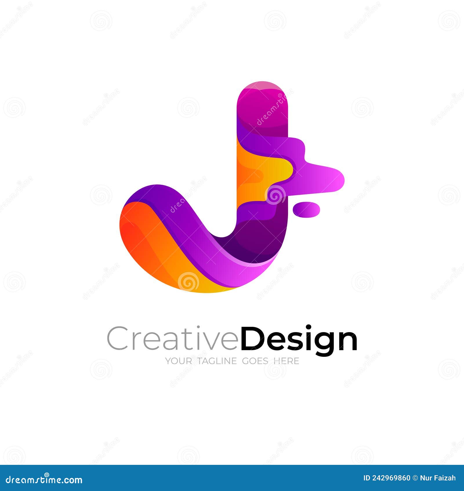 Simple Letter J Logo Vector, 3d Colorful Icon Stock Vector ...