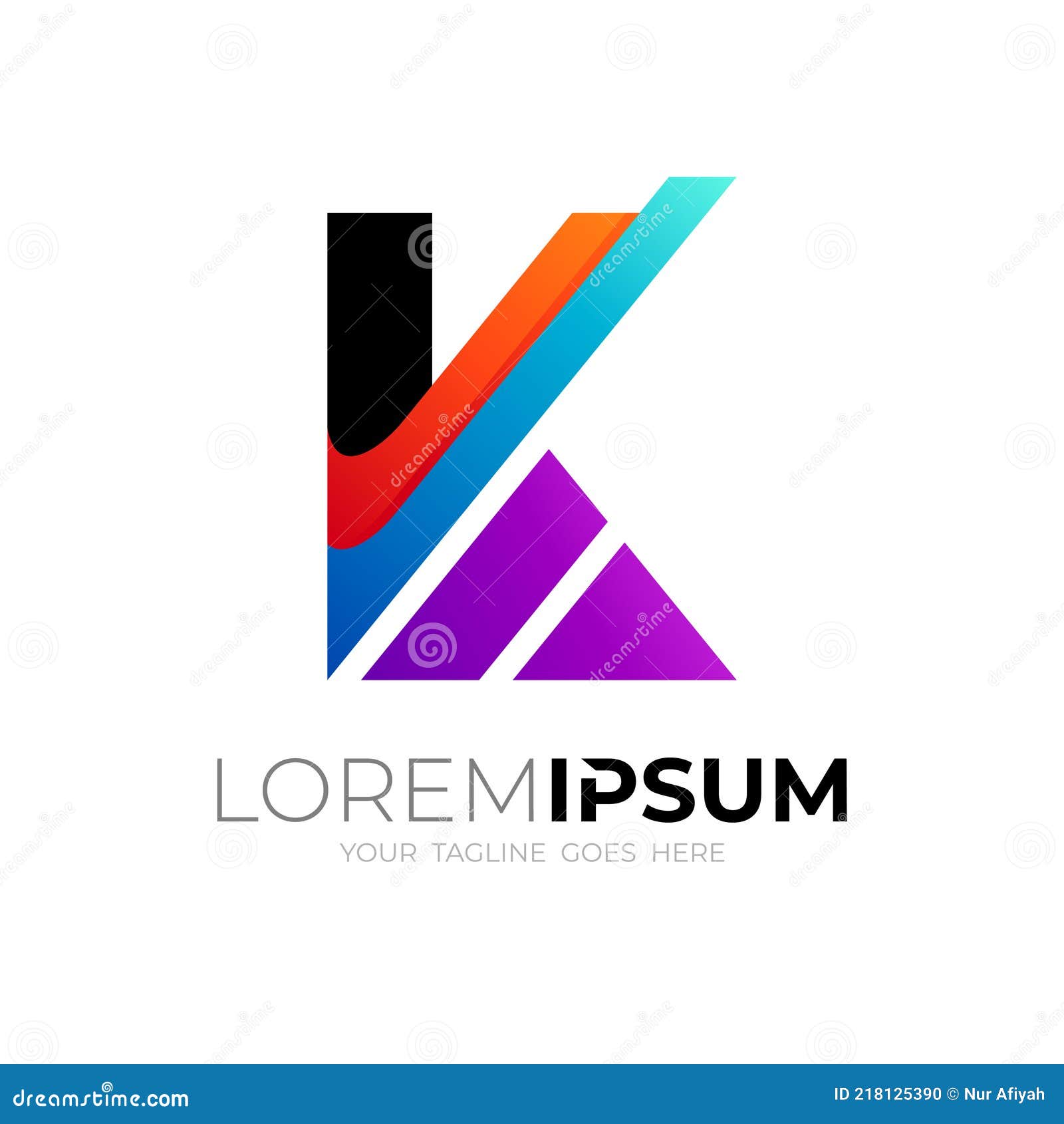 Simple Letter K Logo and Colorful Design, K Icon Stock Vector ...