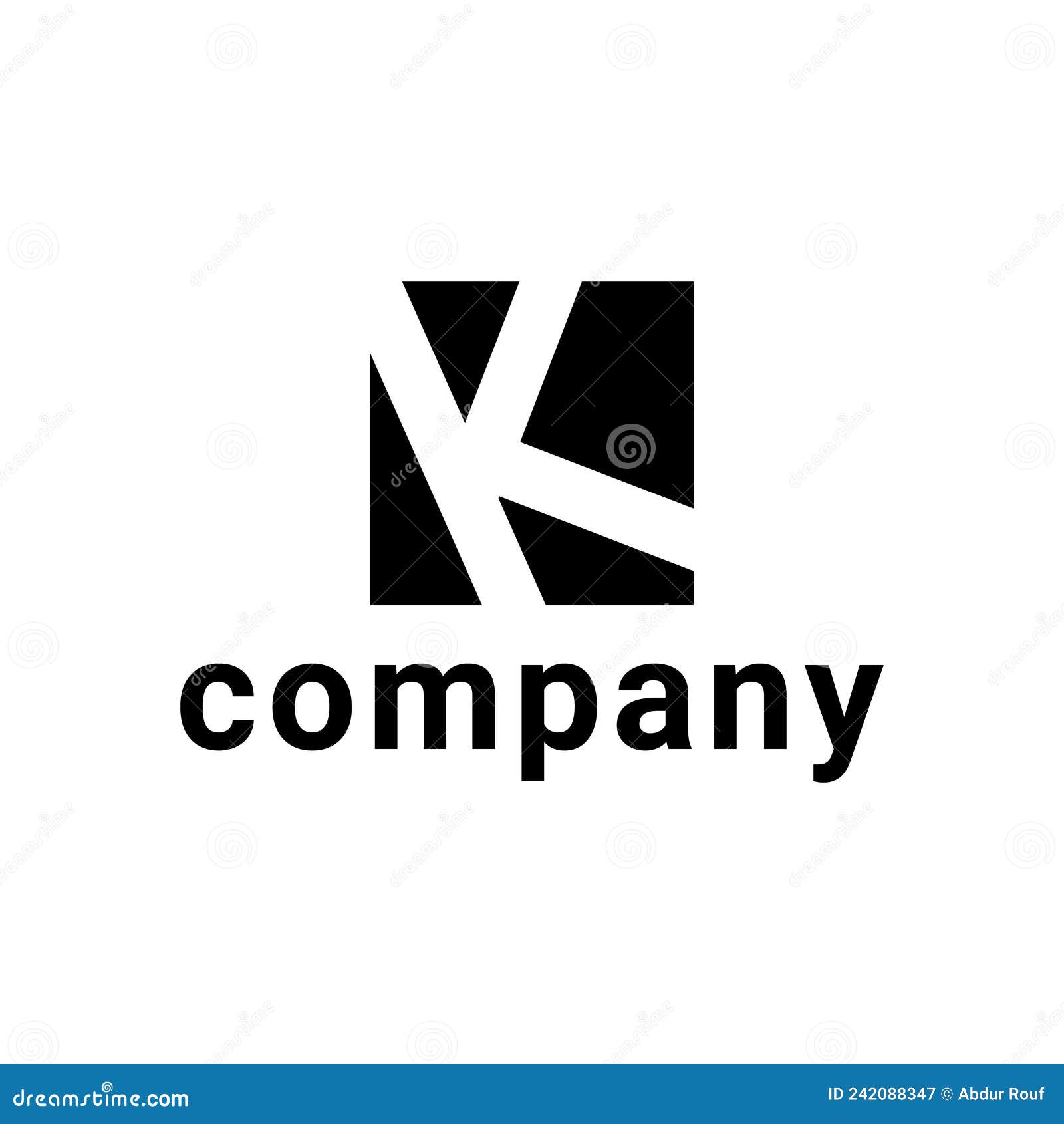 Letter K Square Logo Design Stock Vector - Illustration of interior ...