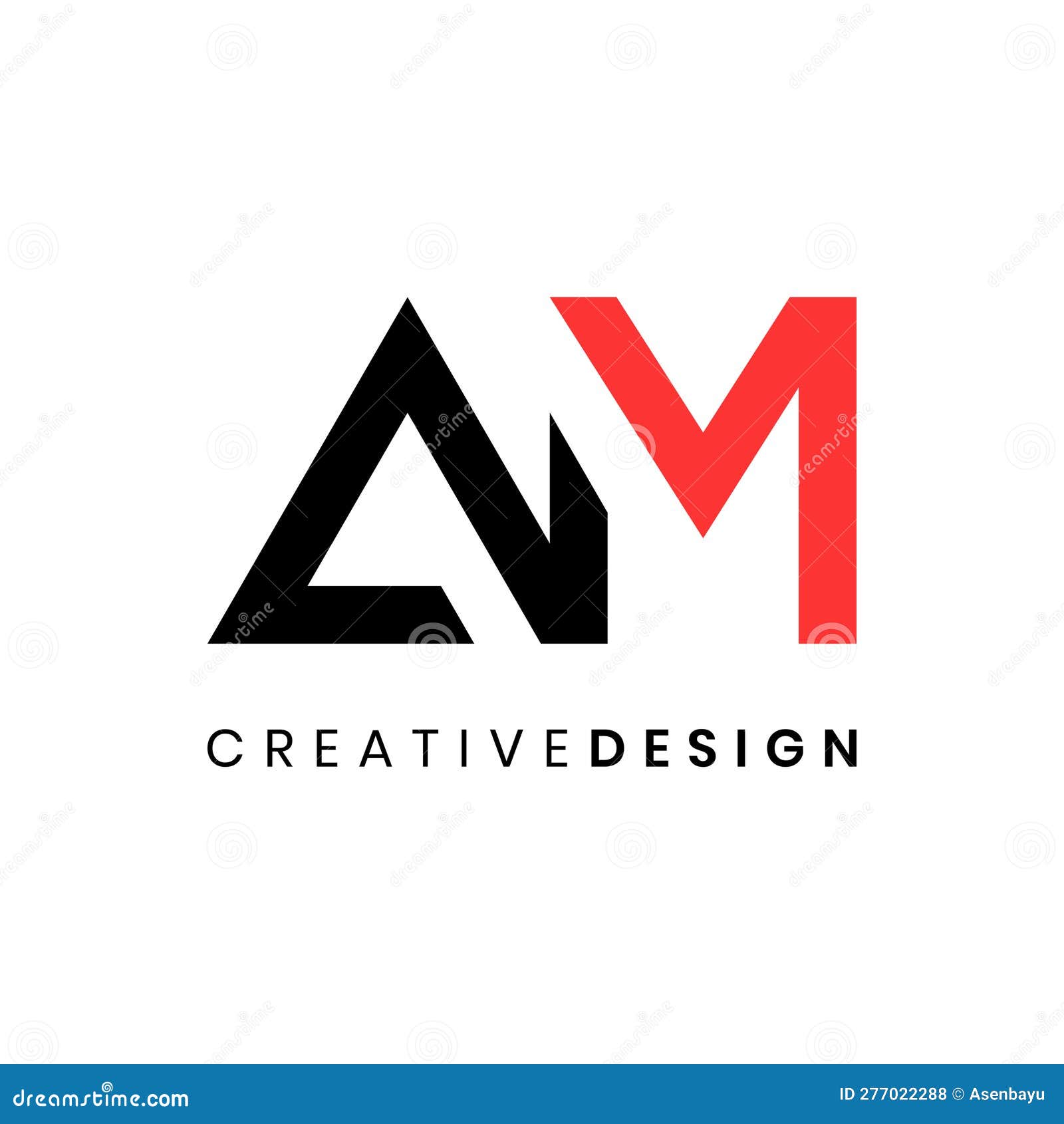 Simple Letter am Logo Design Vector Illustration. Creative Initial am ...