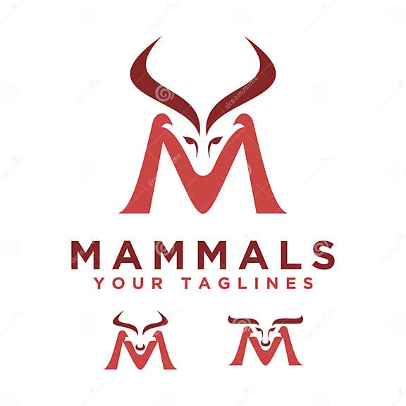 Simple Letter M Antelope Vector Logo Stock Vector - Illustration of ...