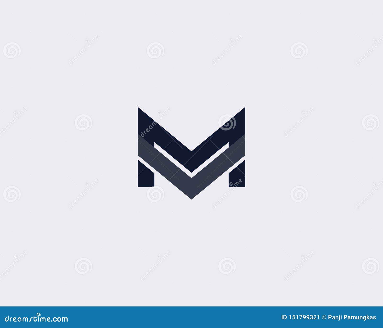 Simple Letter M Logo Design Template Stock Illustration - Illustration ...