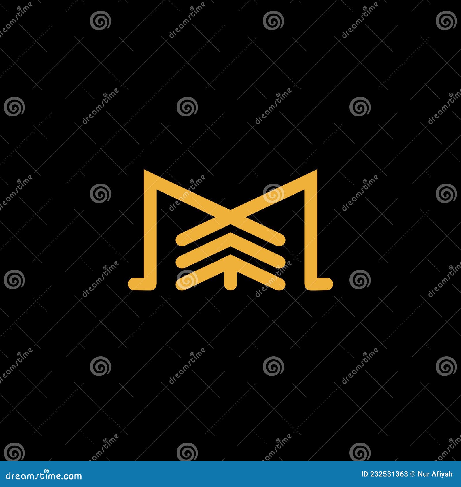 Simple Letter M Logo and Tree Design Combination Stock Vector ...