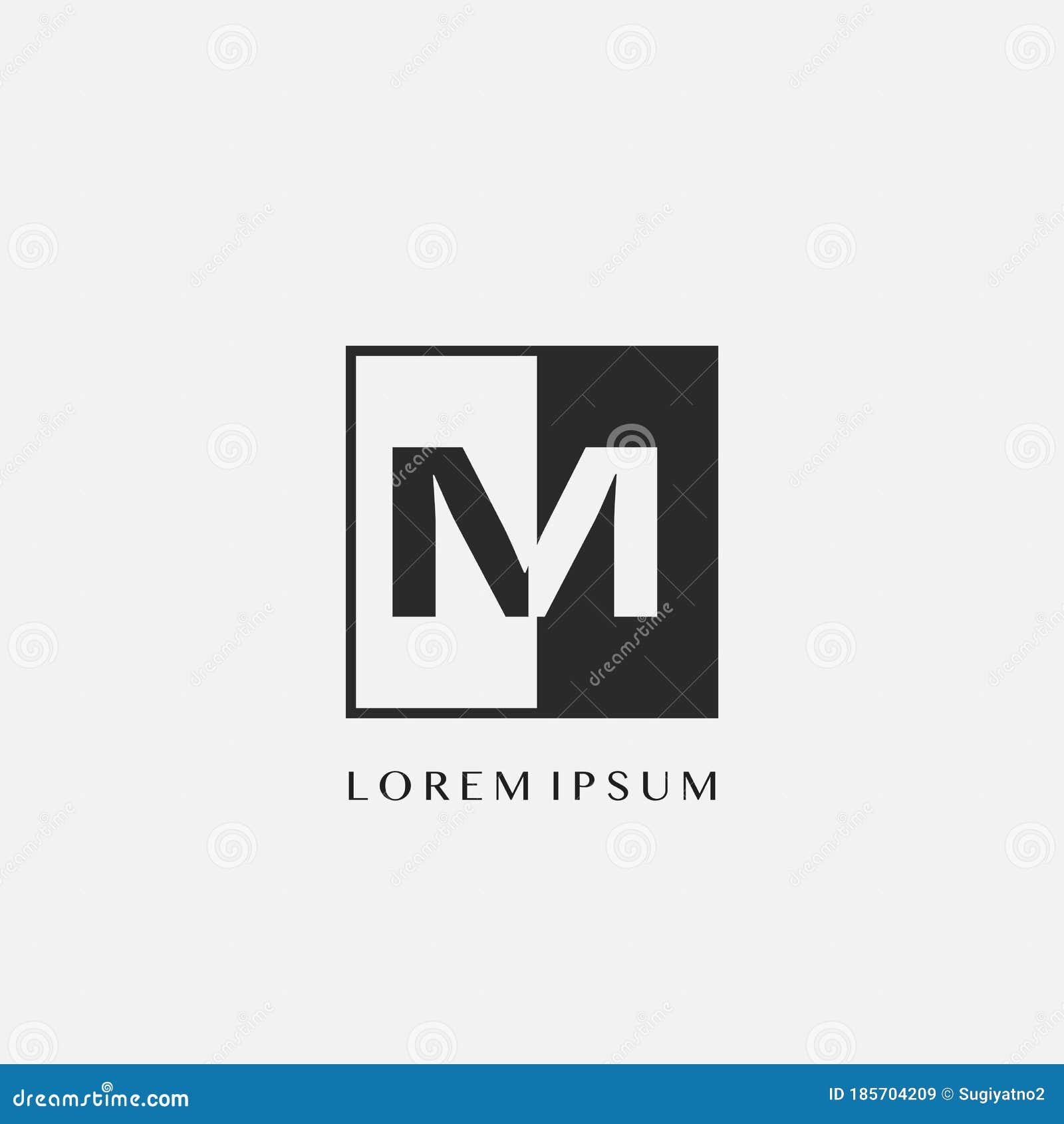 Simple Letter M Square Polygon Geometric Logo Stock Vector ...