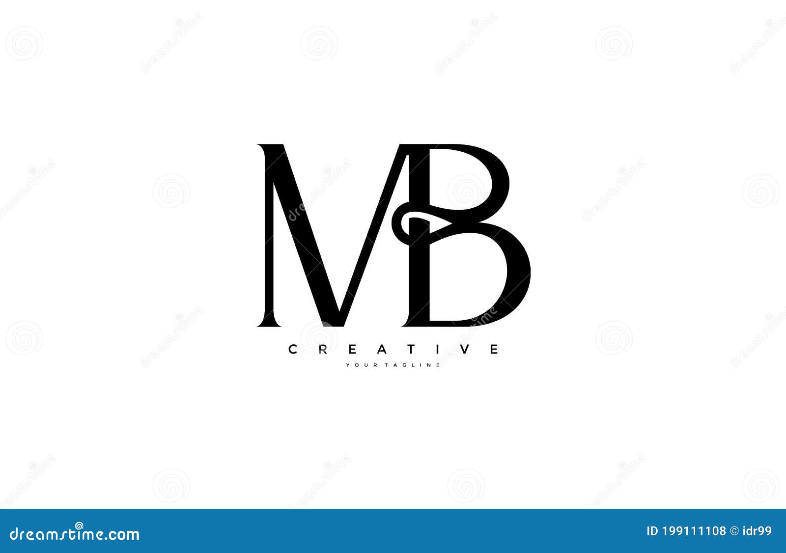 Simple Letter MB Monogram Stylish Type Design Logo Stock Illustration ...