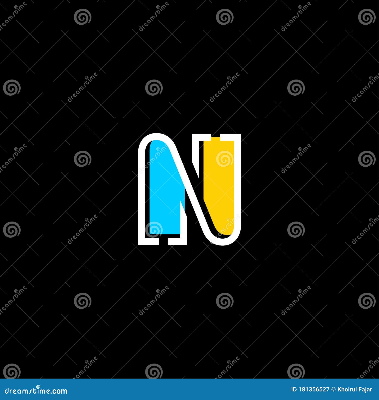 Simple Letter N Line Art Logo Vector Stock Vector - Illustration of ...