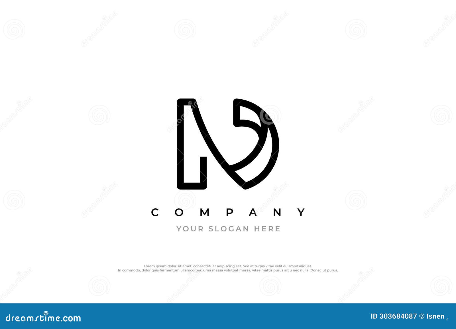 Simple Letter N Logo Design Stock Illustration - Illustration of ...