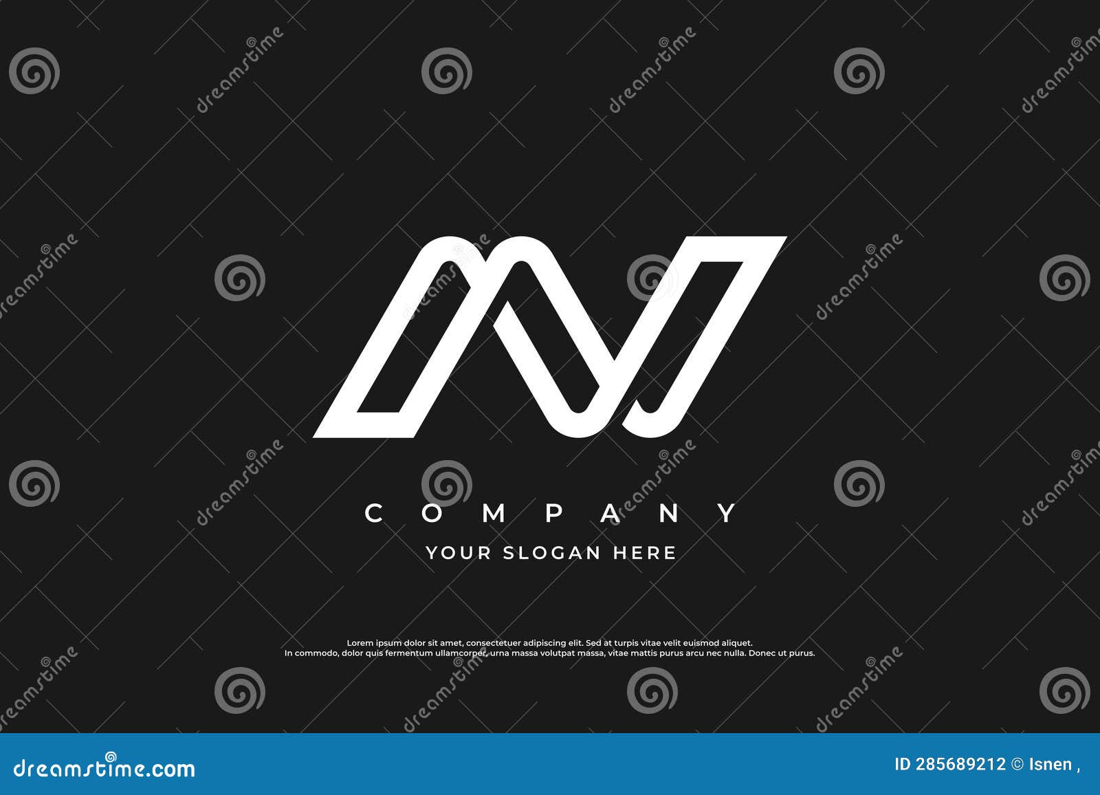 Simple Letter N or NN Logo Design Stock Vector - Illustration of font ...