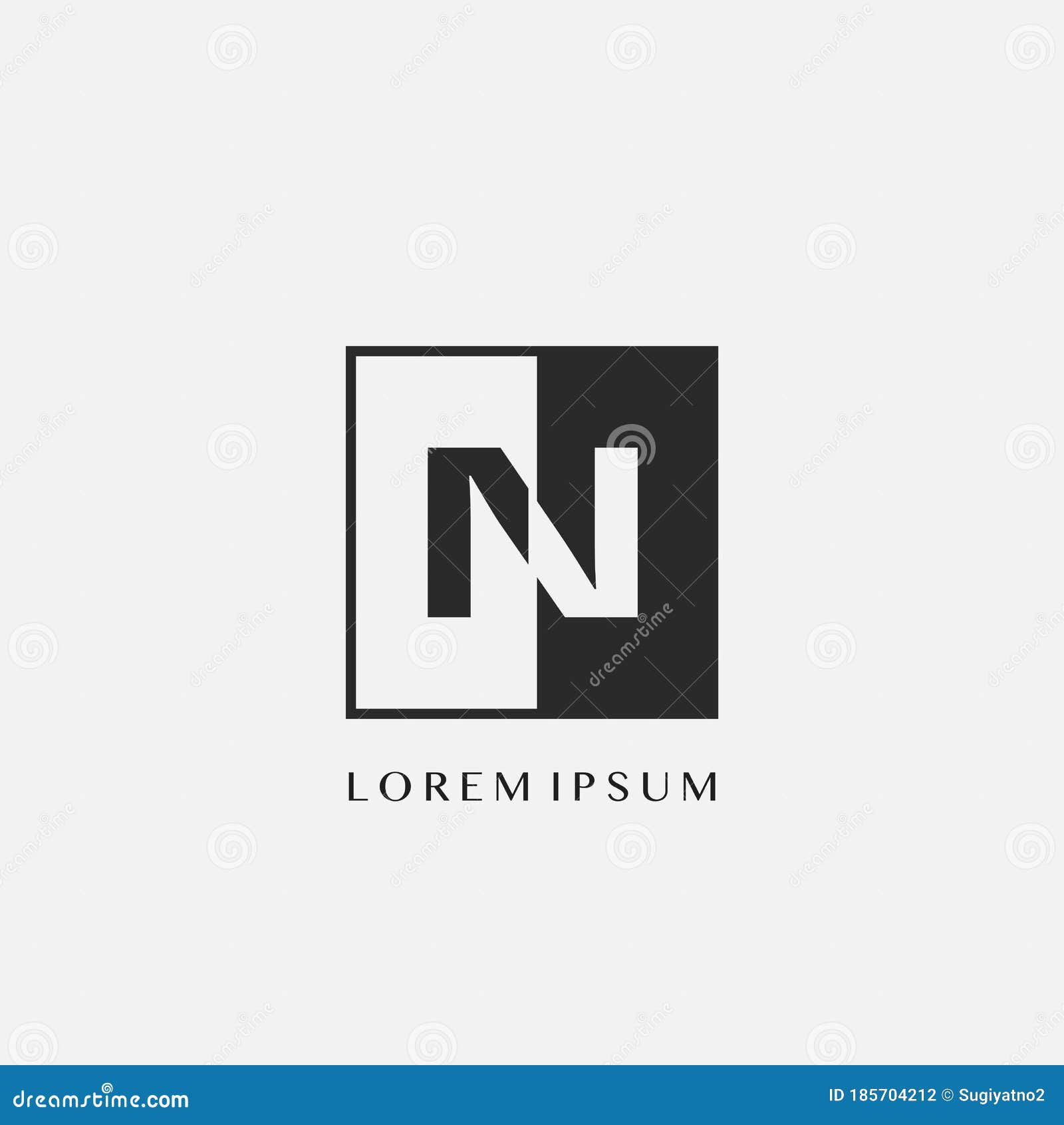Simple Letter N Square Polygon Geometric Logo Stock Vector ...