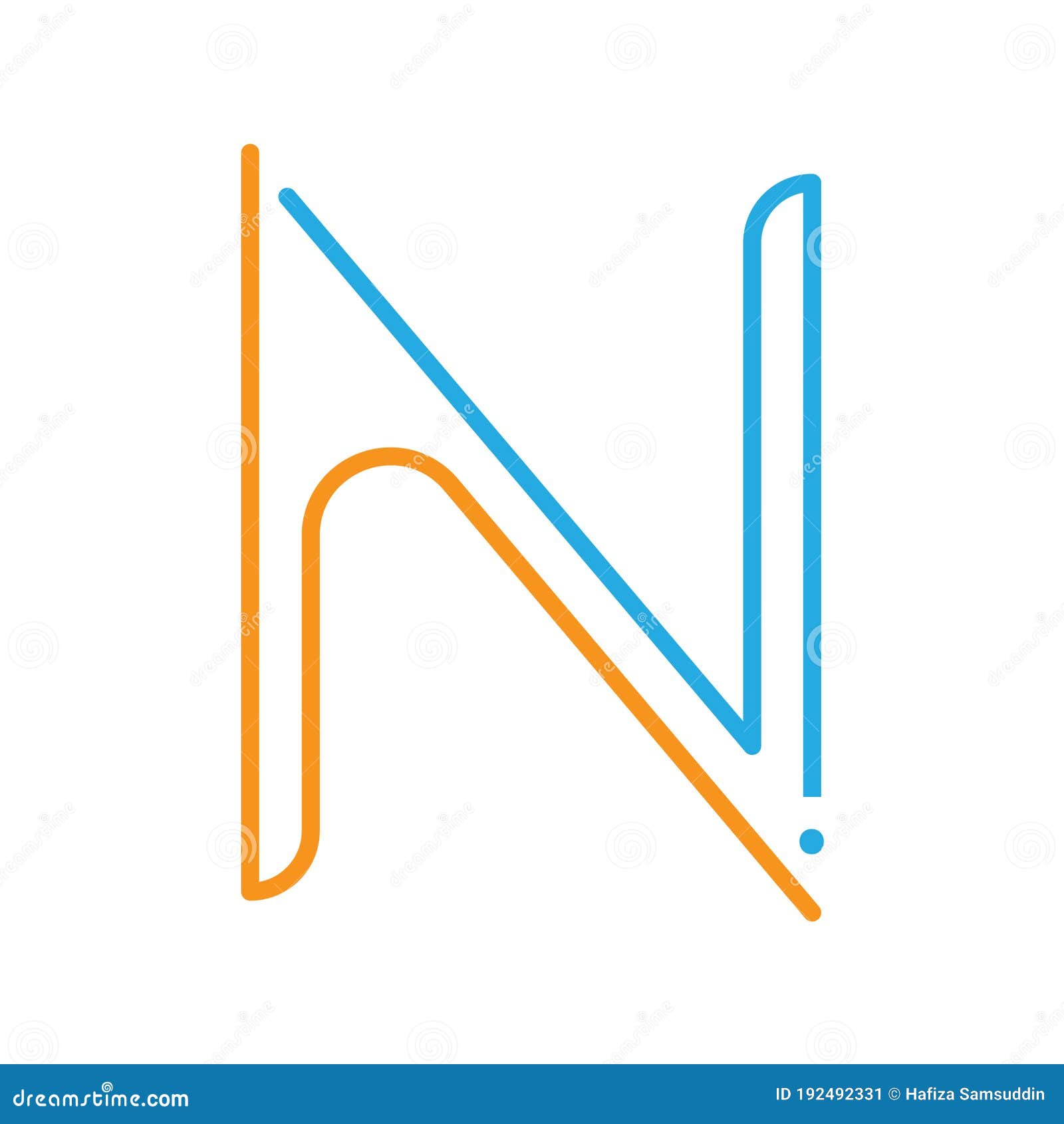 Simple Letter N. Vector Illustration Decorative Design Stock Vector ...