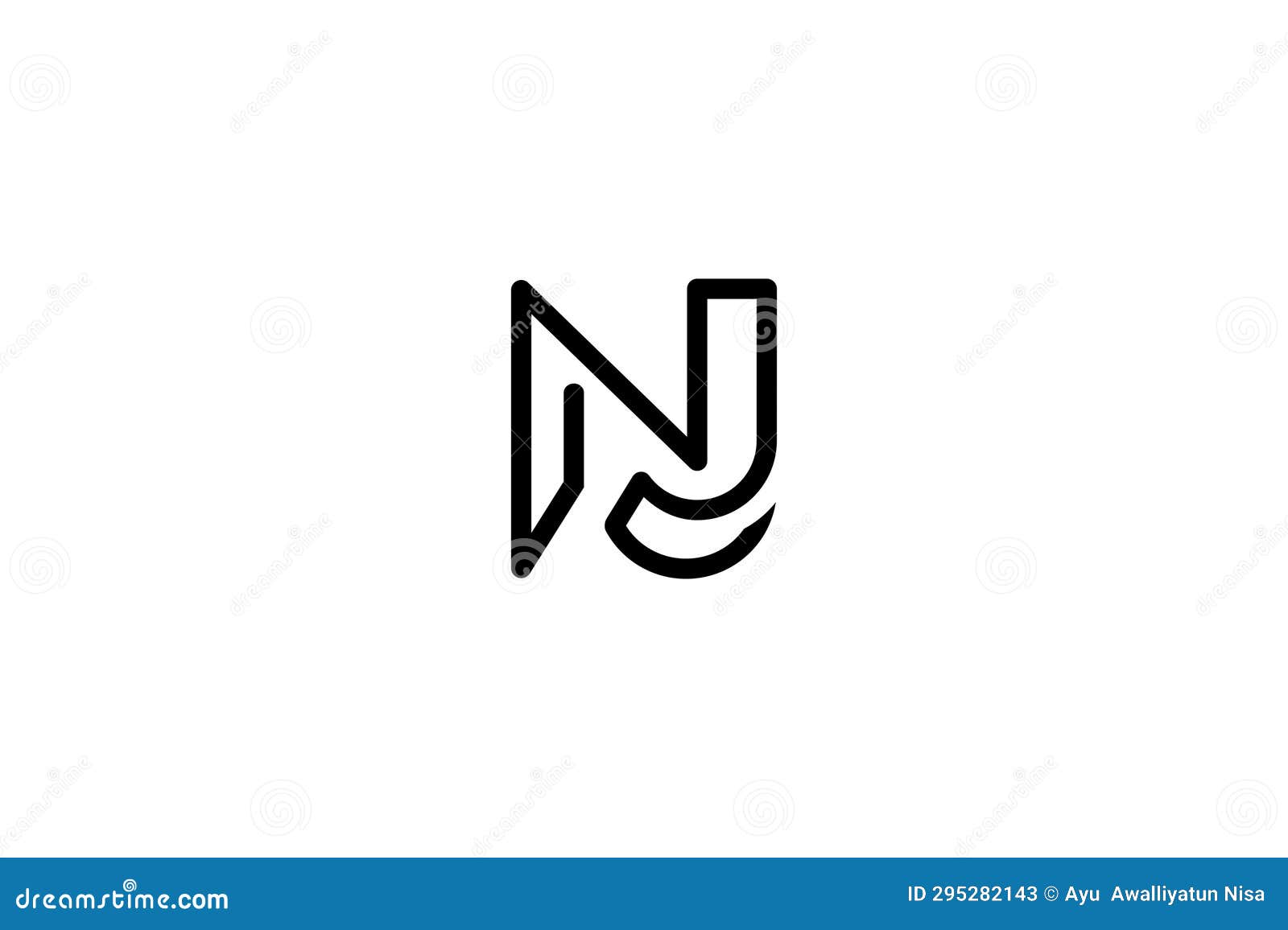 Letter NJ Logo Design Vector Stock Illustration - Illustration of ...