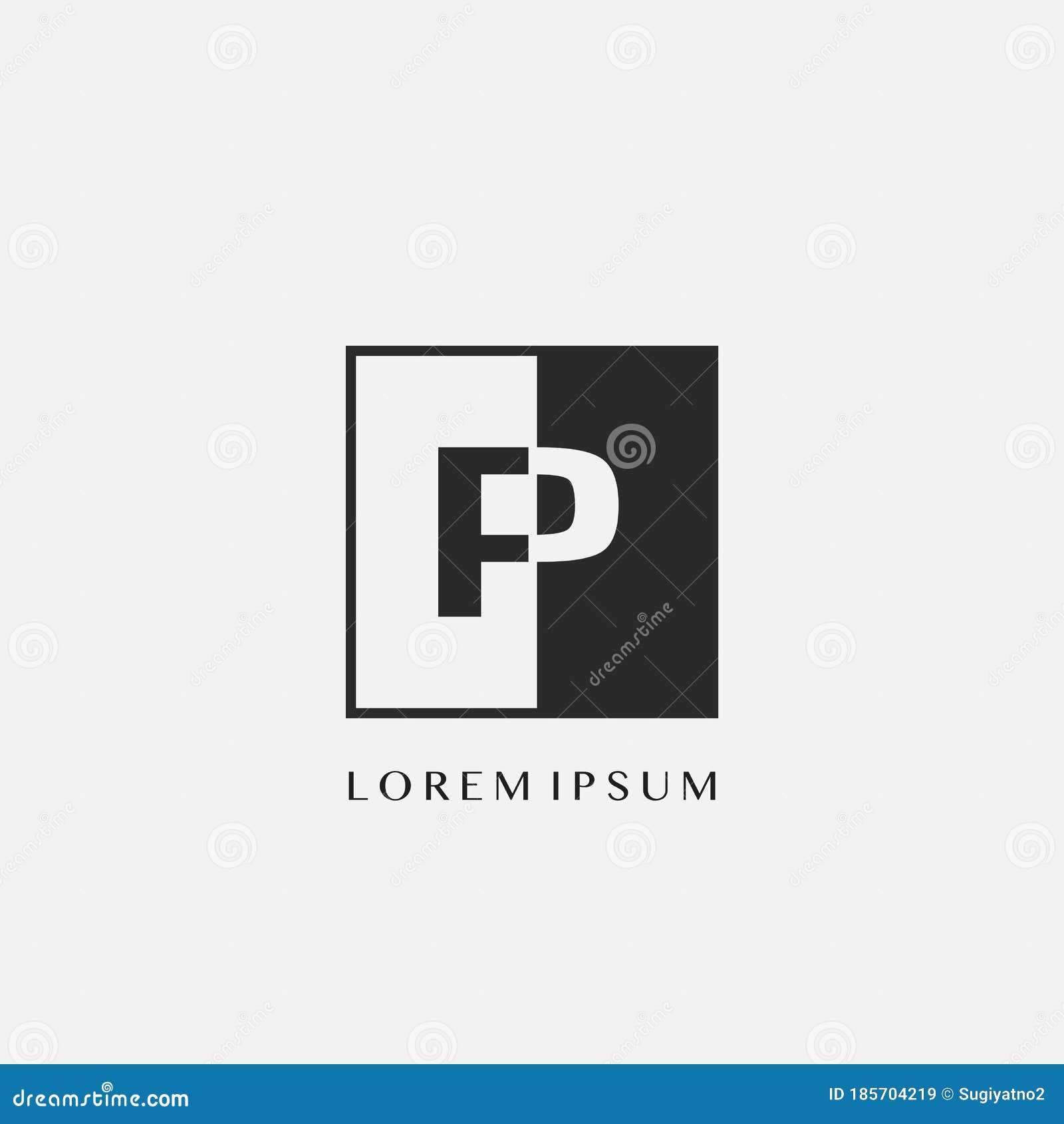 Simple Letter P Square Polygon Geometric Logo Stock Vector ...