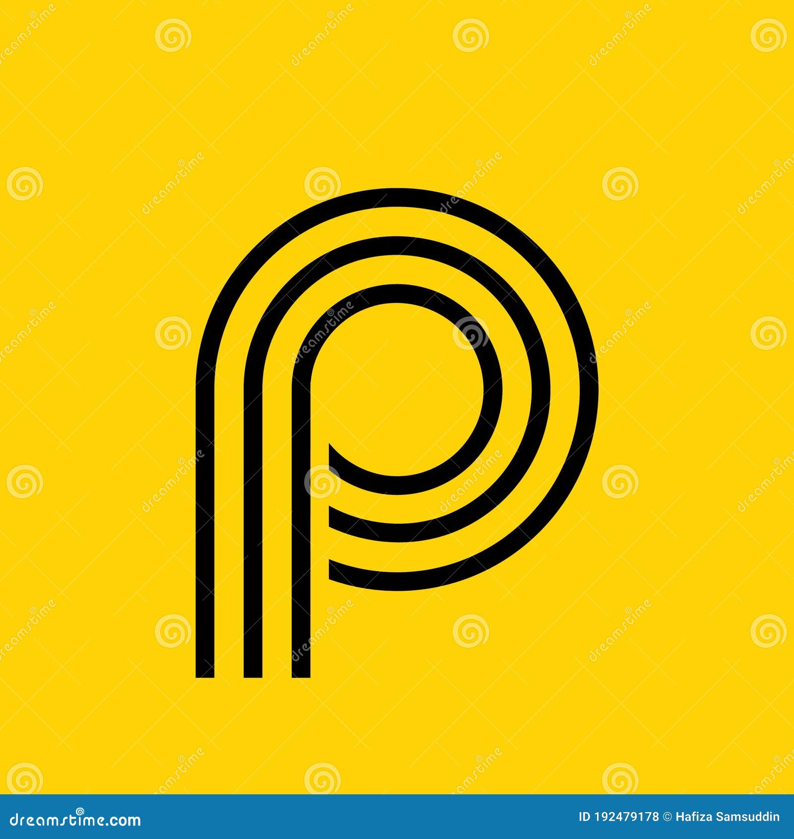 Simple Letter P. Vector Illustration Decorative Design Stock Vector ...