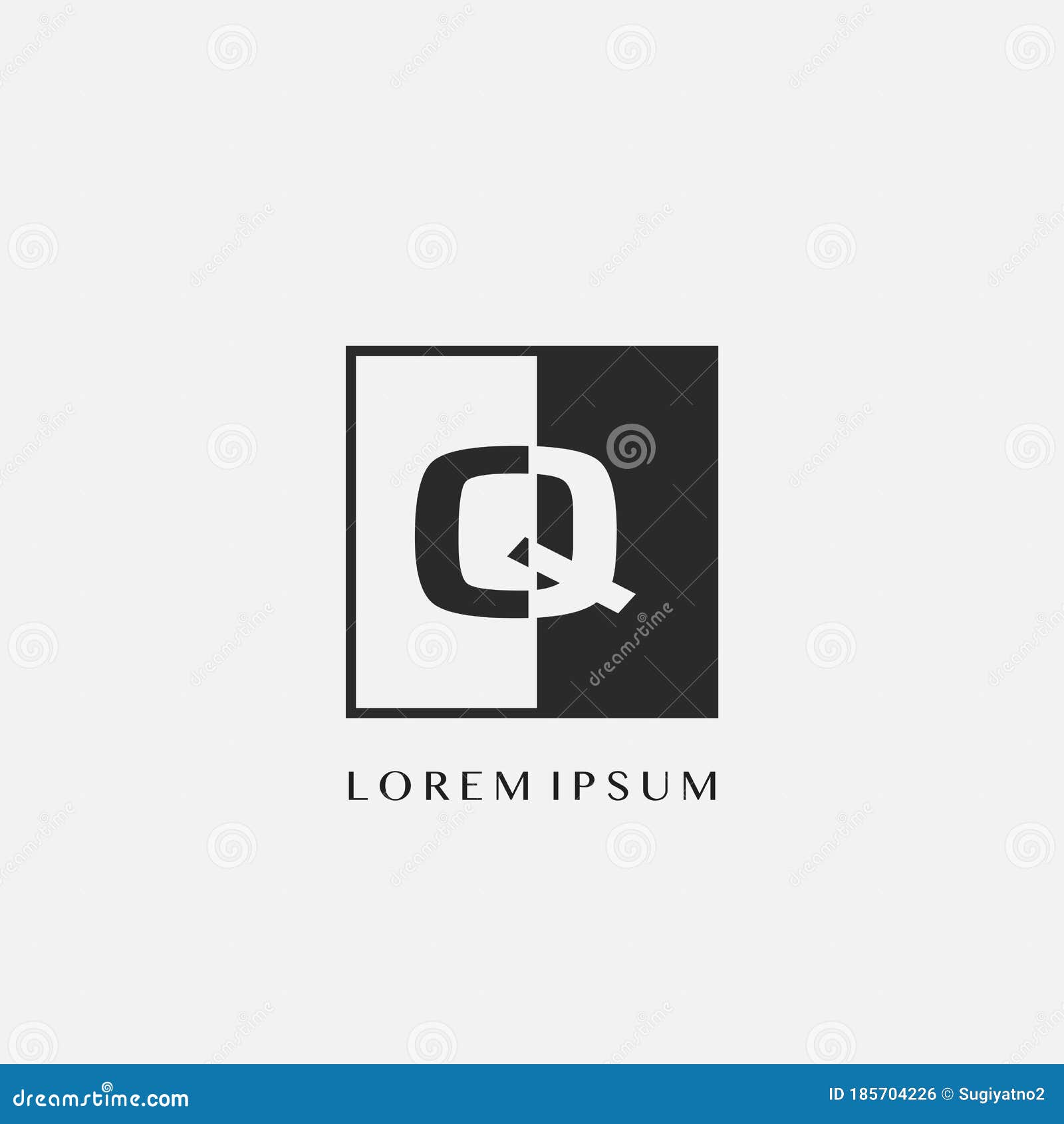 Simple Letter Q Square Polygon Geometric Logo Stock Vector ...