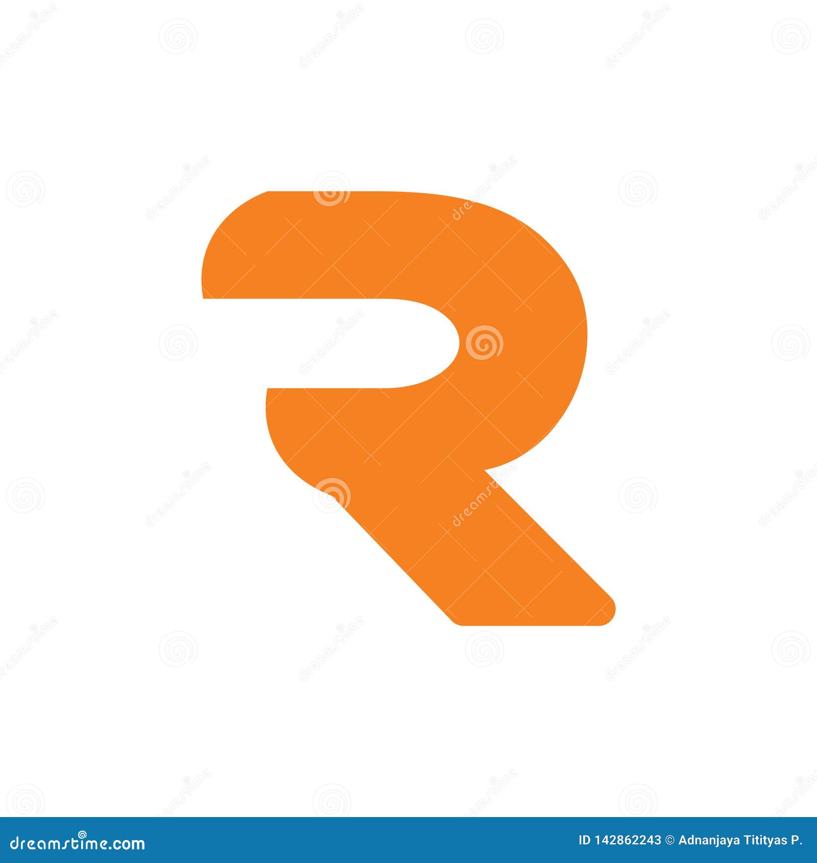 Simple Letter R Simple Geometric Curves Logo Stock Vector ...