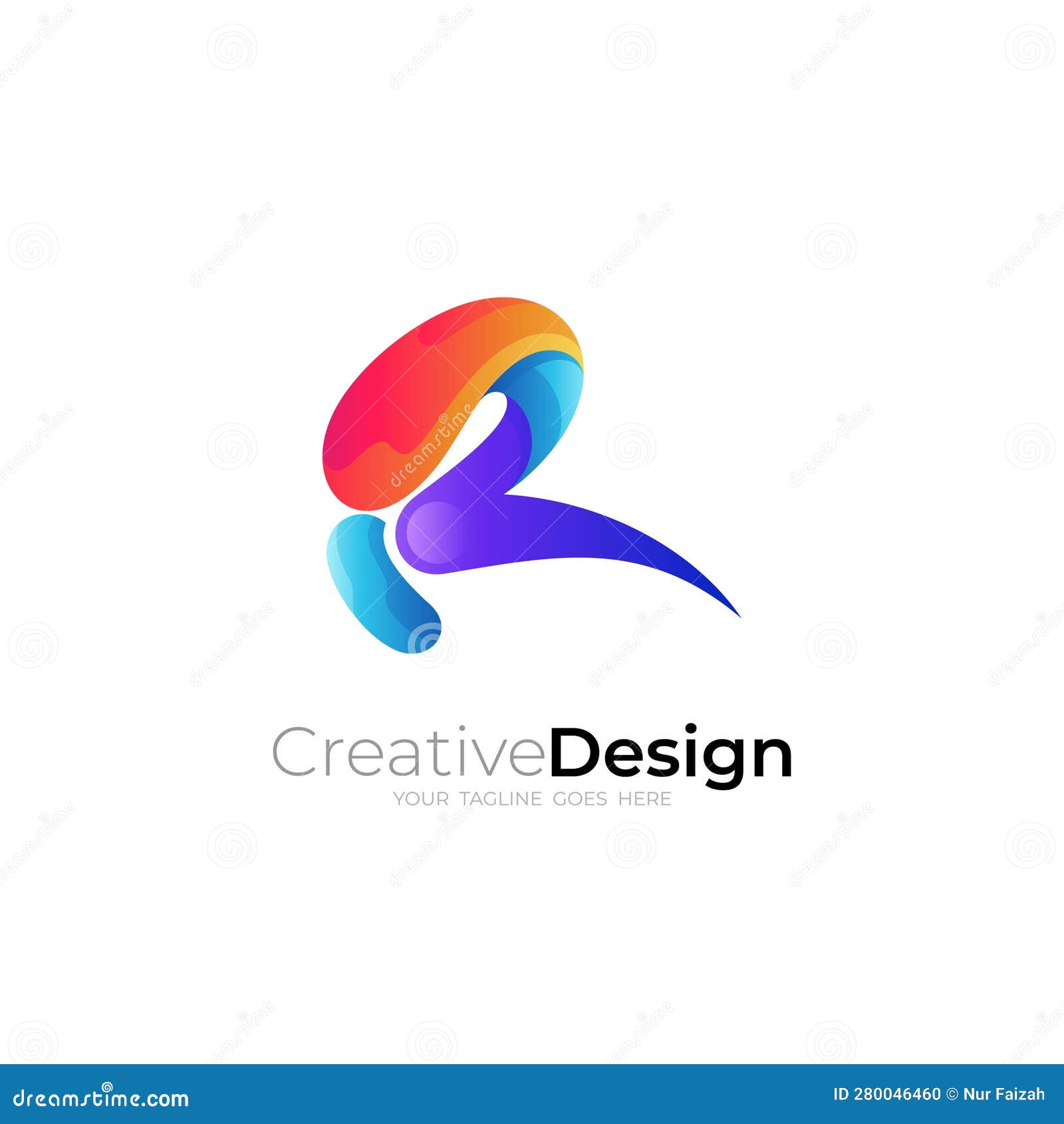 Simple Letter R Icon Vector, 3d Colorful Design Stock Vector ...