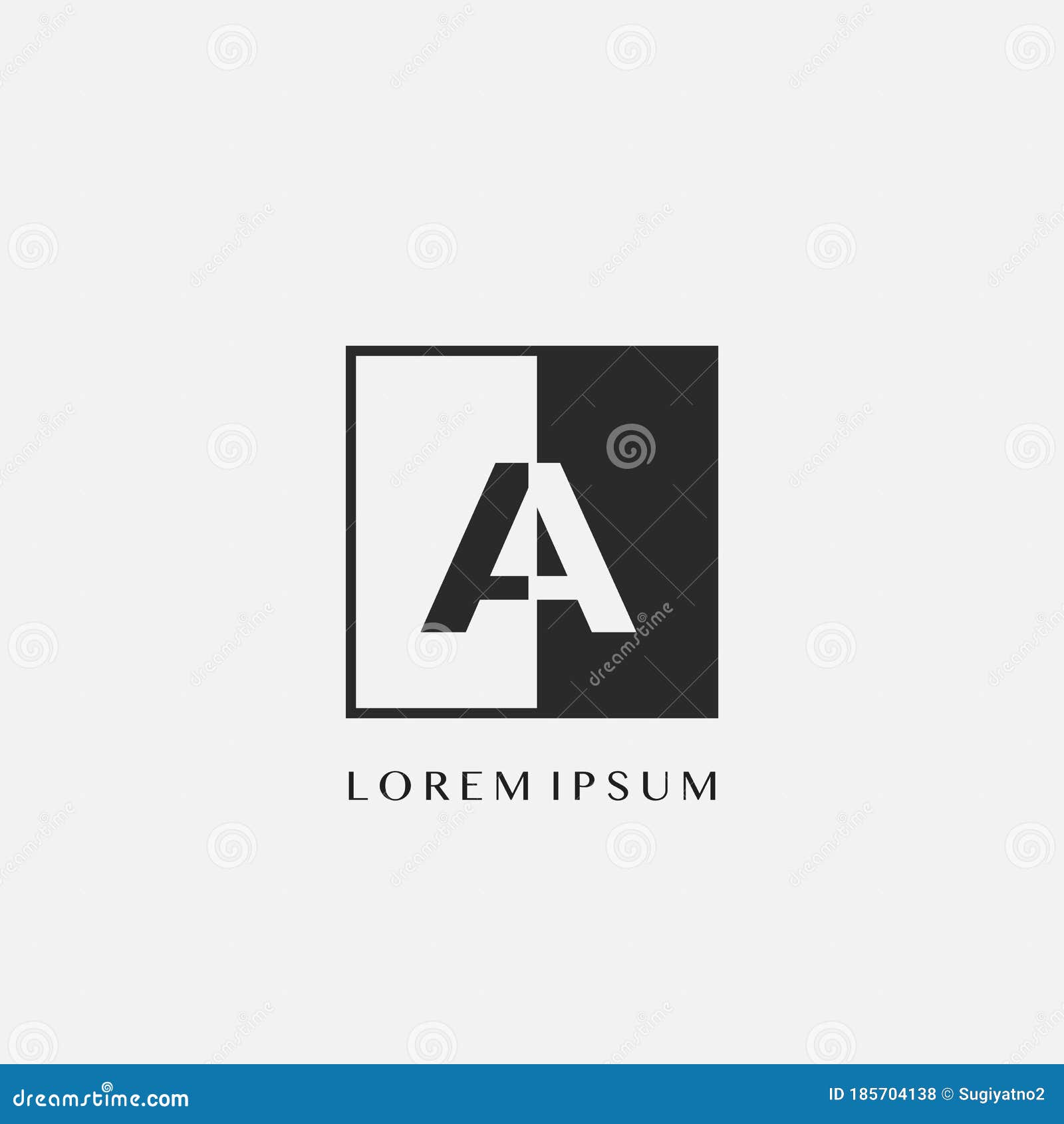 Simple Letter a Square Polygon Geometric Logo Stock Vector ...
