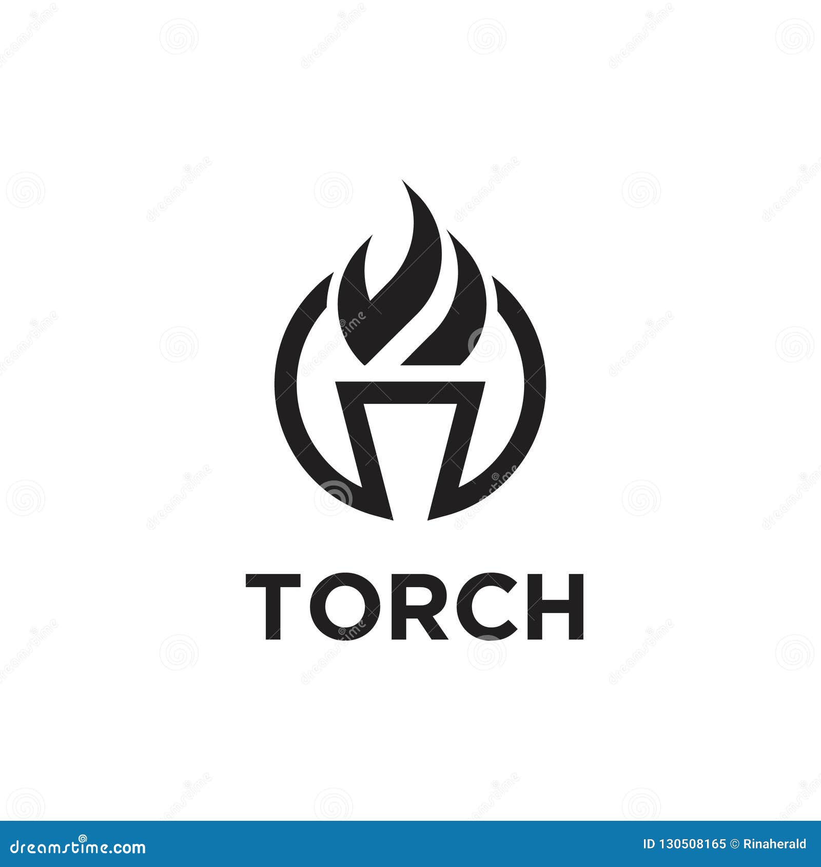 Simple Letter Stack Abstract Shield Torch Black Outline Line Set ...