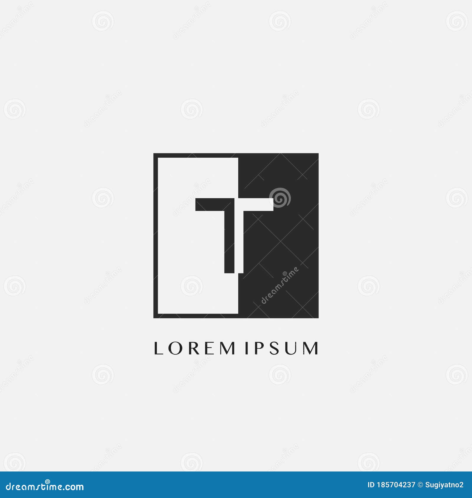 Simple Letter T Square Polygon Geometric Logo Stock Vector ...
